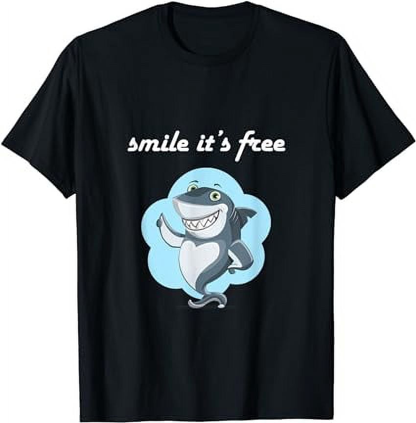 smile its free funny shark t-shirt inspirational - Walmart.com