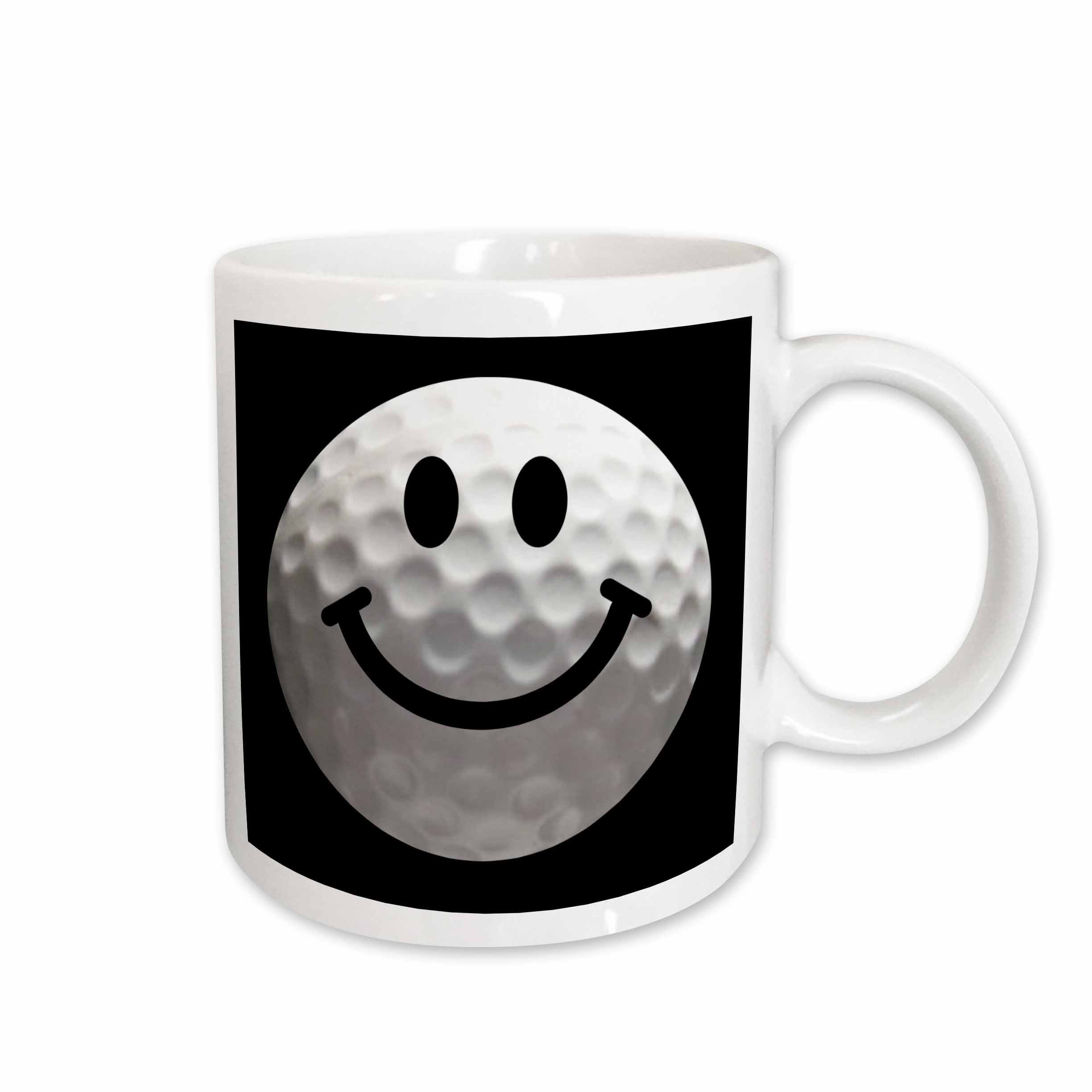 smiling face golf ball - Happy white golfball - Golfer gift - Smilie on ...