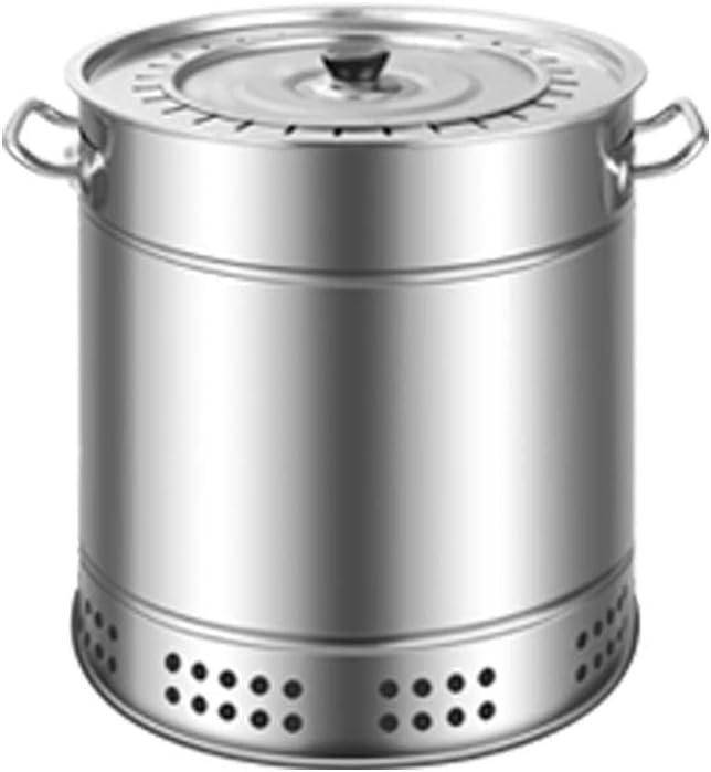 smoker Charcoal Barrel BBQ Grill, BBQ Hanging Stove, Stainless Steel ...