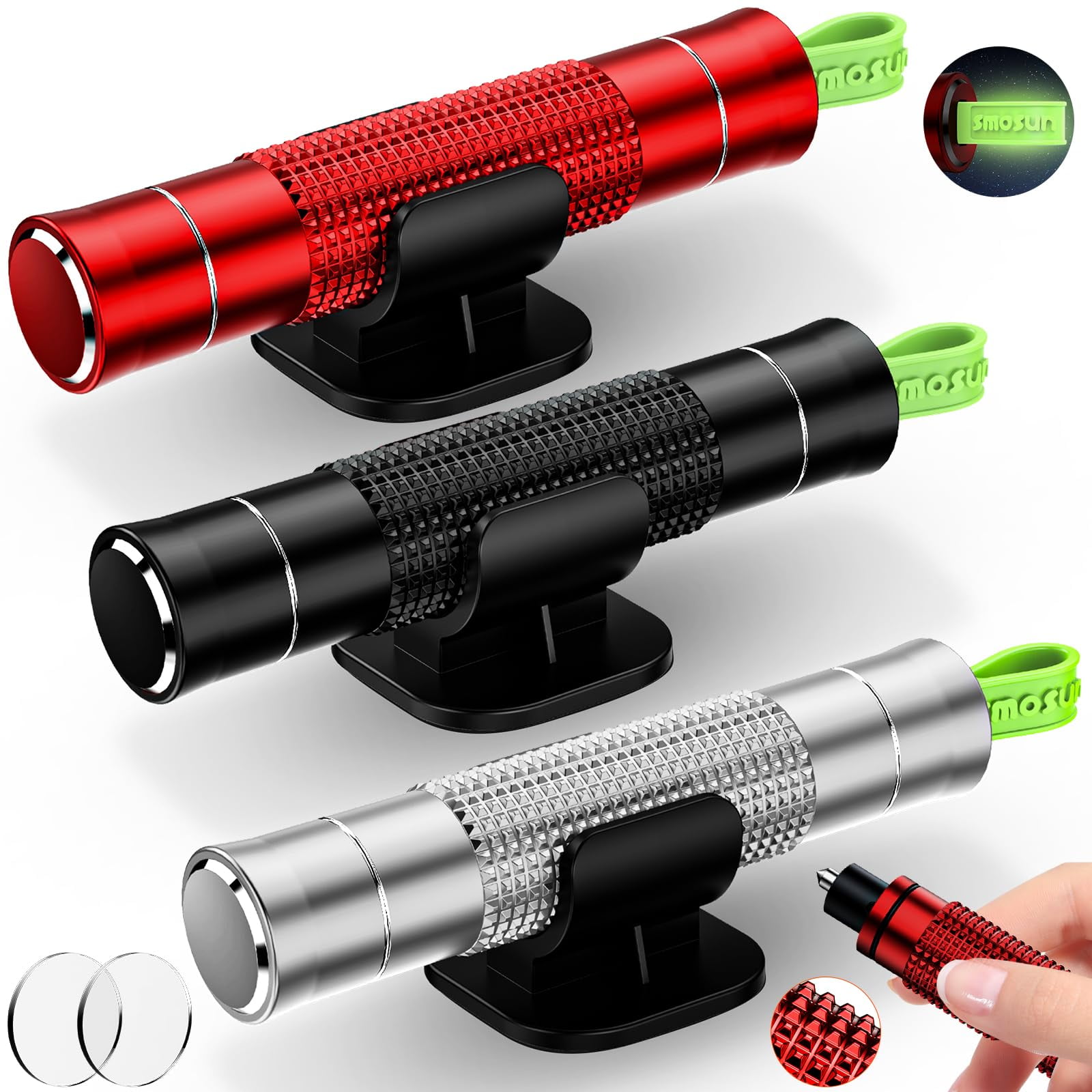 smosun Safehammer - Upgraded Safe Hammer NSD3 Glass Breaker Under ...