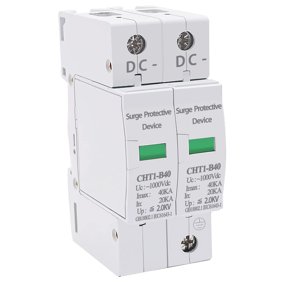 smseace Lightning Protector Voltage Surge Arrester Device, 2P Lightning ...