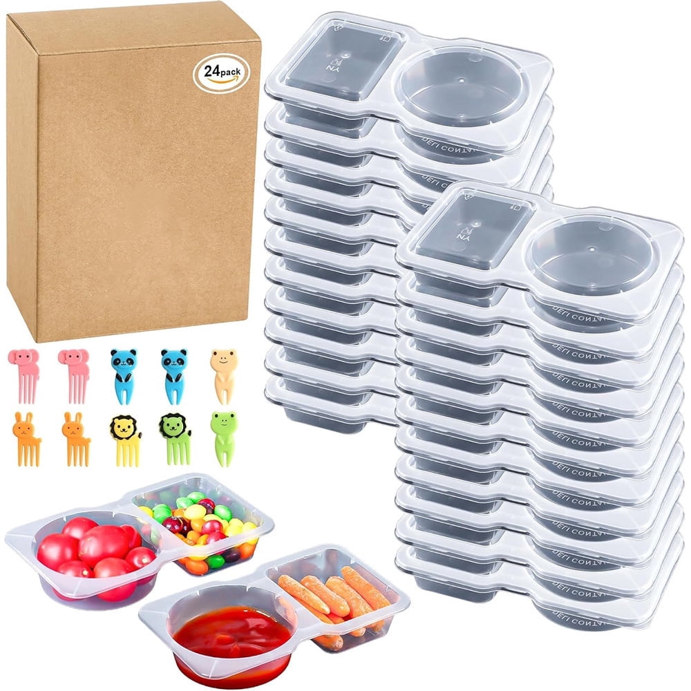 24 Pack snack containers,reusable snack containers with lids,snack pack ...