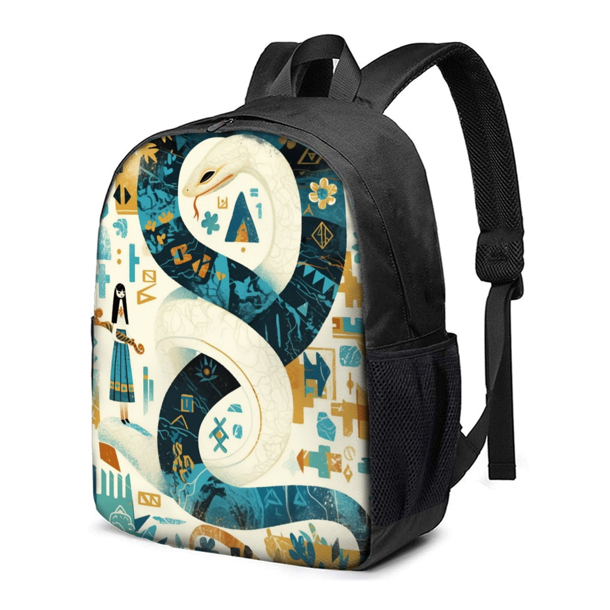 snake Cartoon single layer backpack, cute laptop casual travel backpack ...
