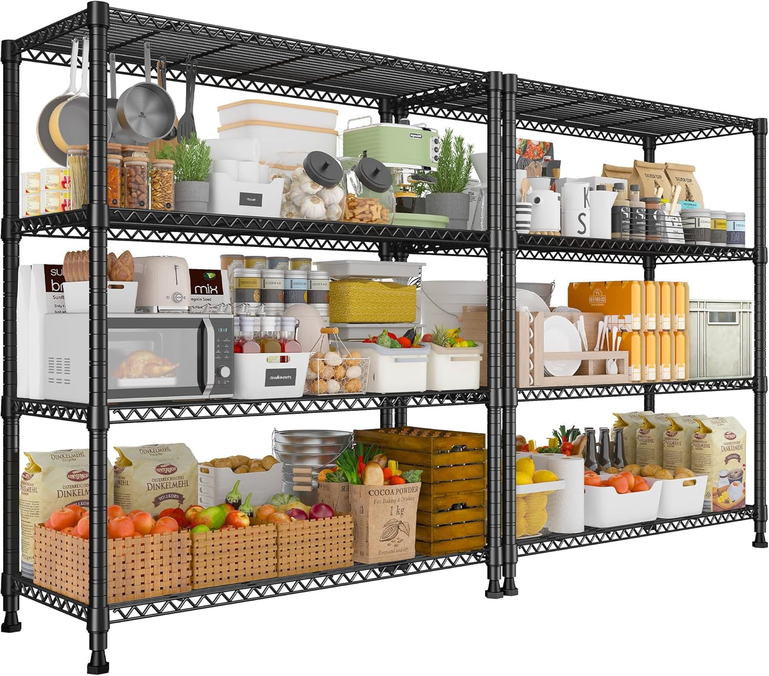 snbywihxnm 6-tire Wire Shelving Rack Storage Shelves Metal Shelves for ...