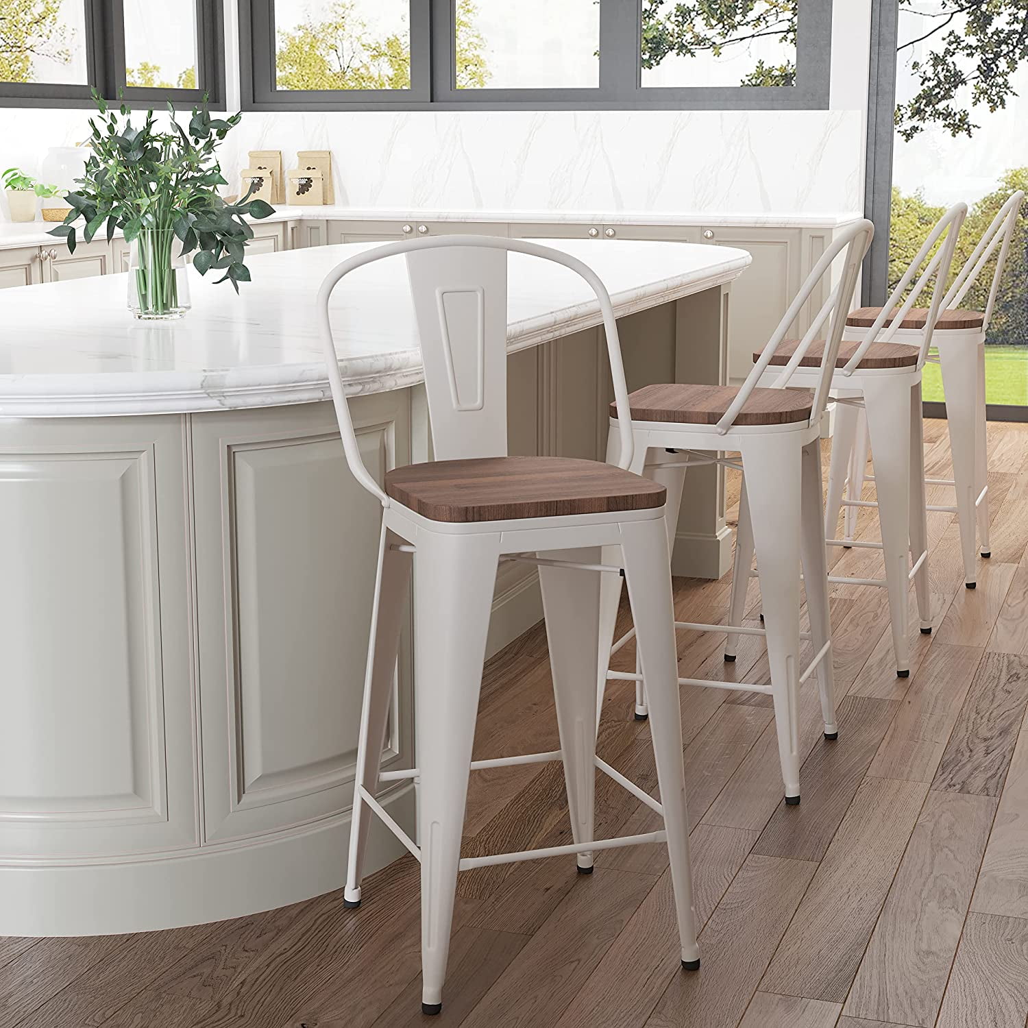 snbywihxnm Metal Bar Stools 26 inch Barstools Counter Height Bar Stool ...