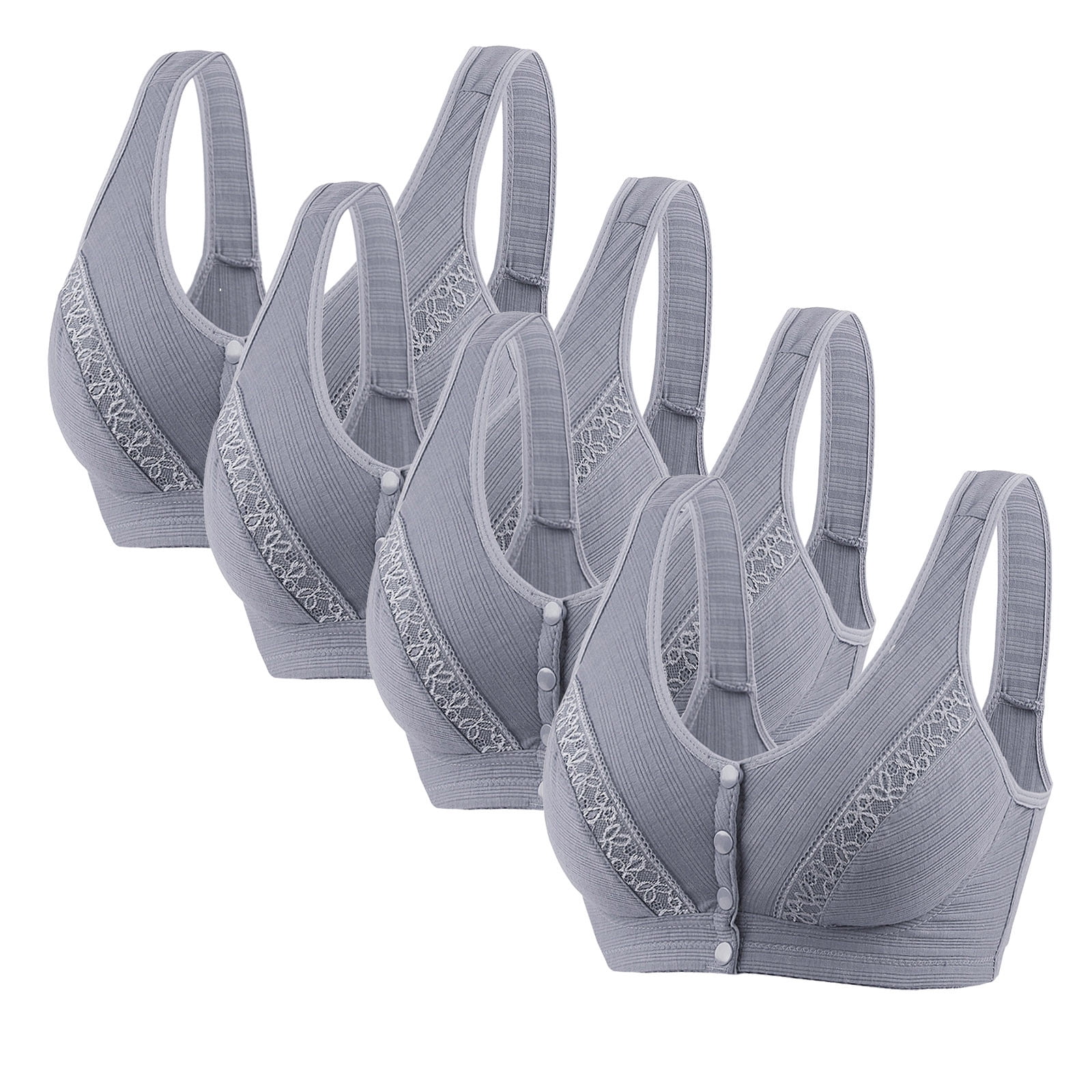 snilers 4 Pack Push Up Bras for Women No Underwire Front Closure ...