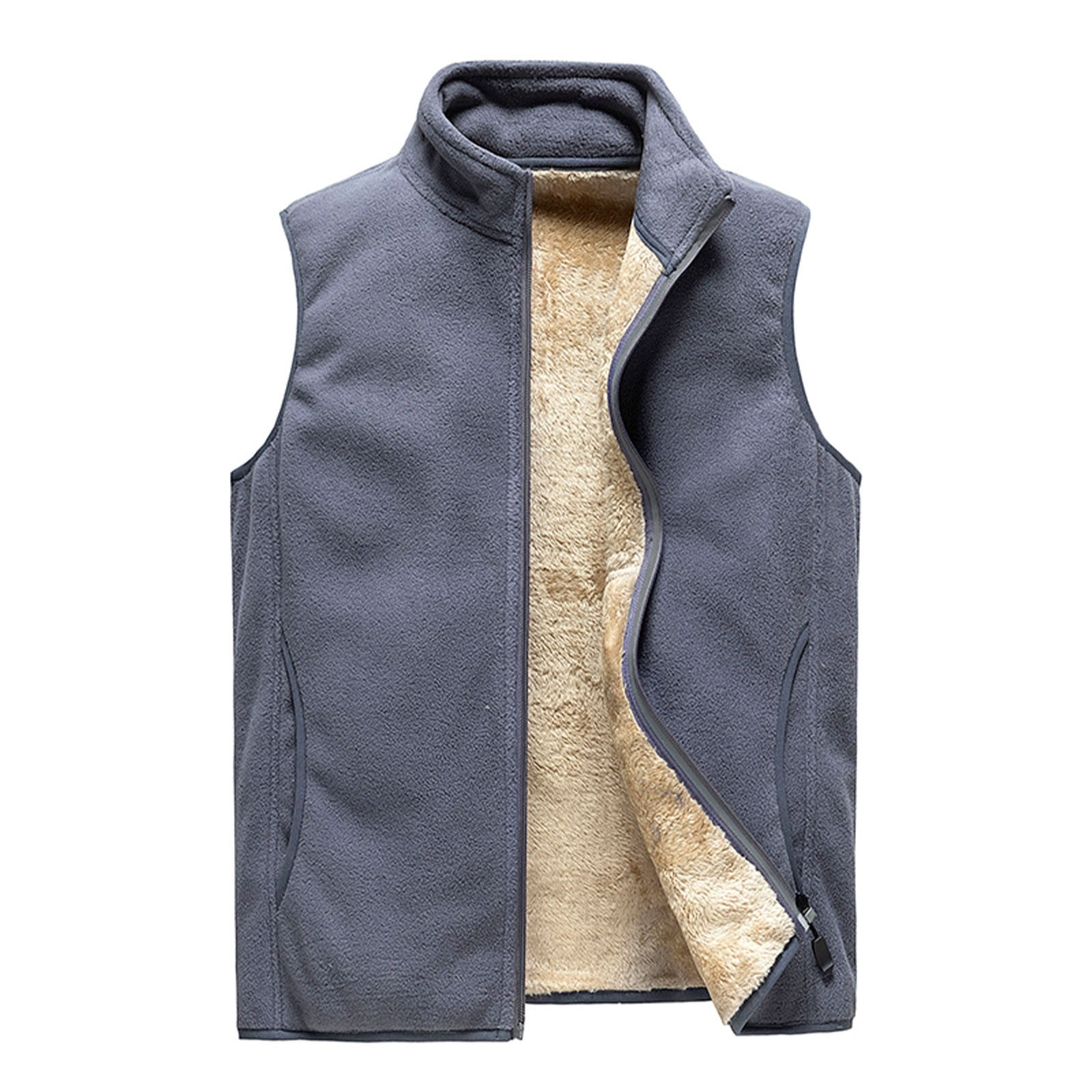 snilers Big and Tall Men's Winter Vests Sherpa Lined Zip-Up Stand ...