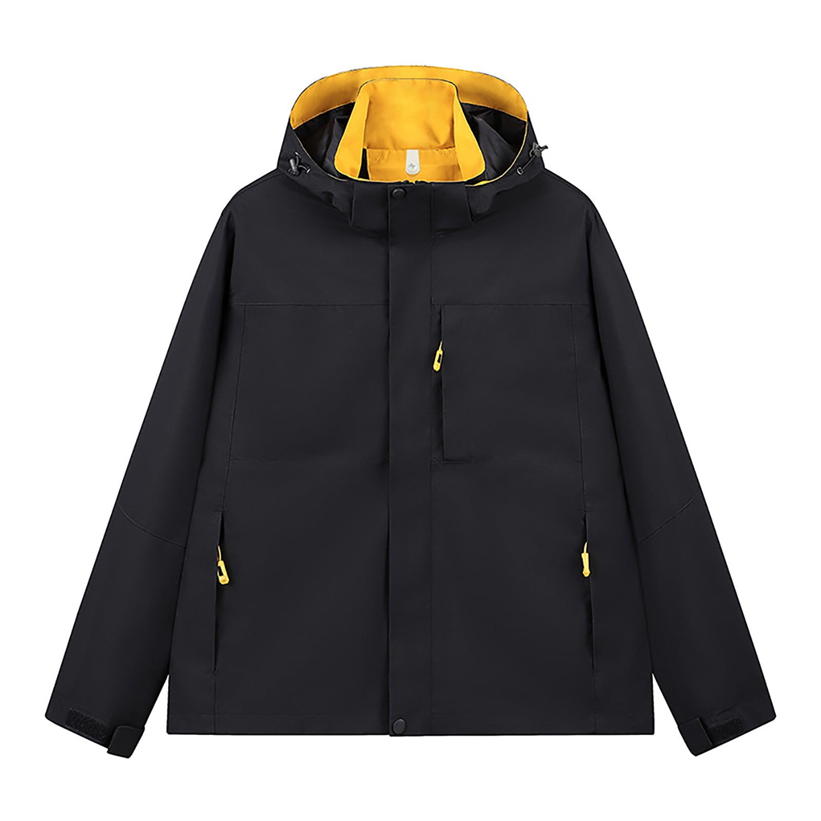 snilers Big and Tall Rain Jacket Men Hooded Zip-up Solid Color Raincoat ...