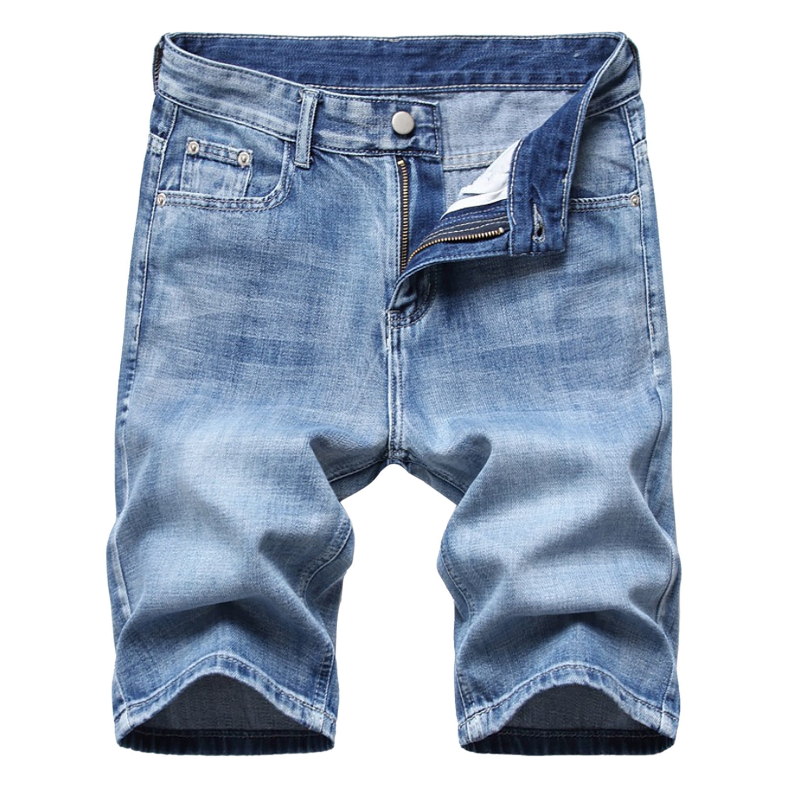 Snilers Mens Jeans Shorts Stretch Slim Fit Elastic Waist Denim Shorts