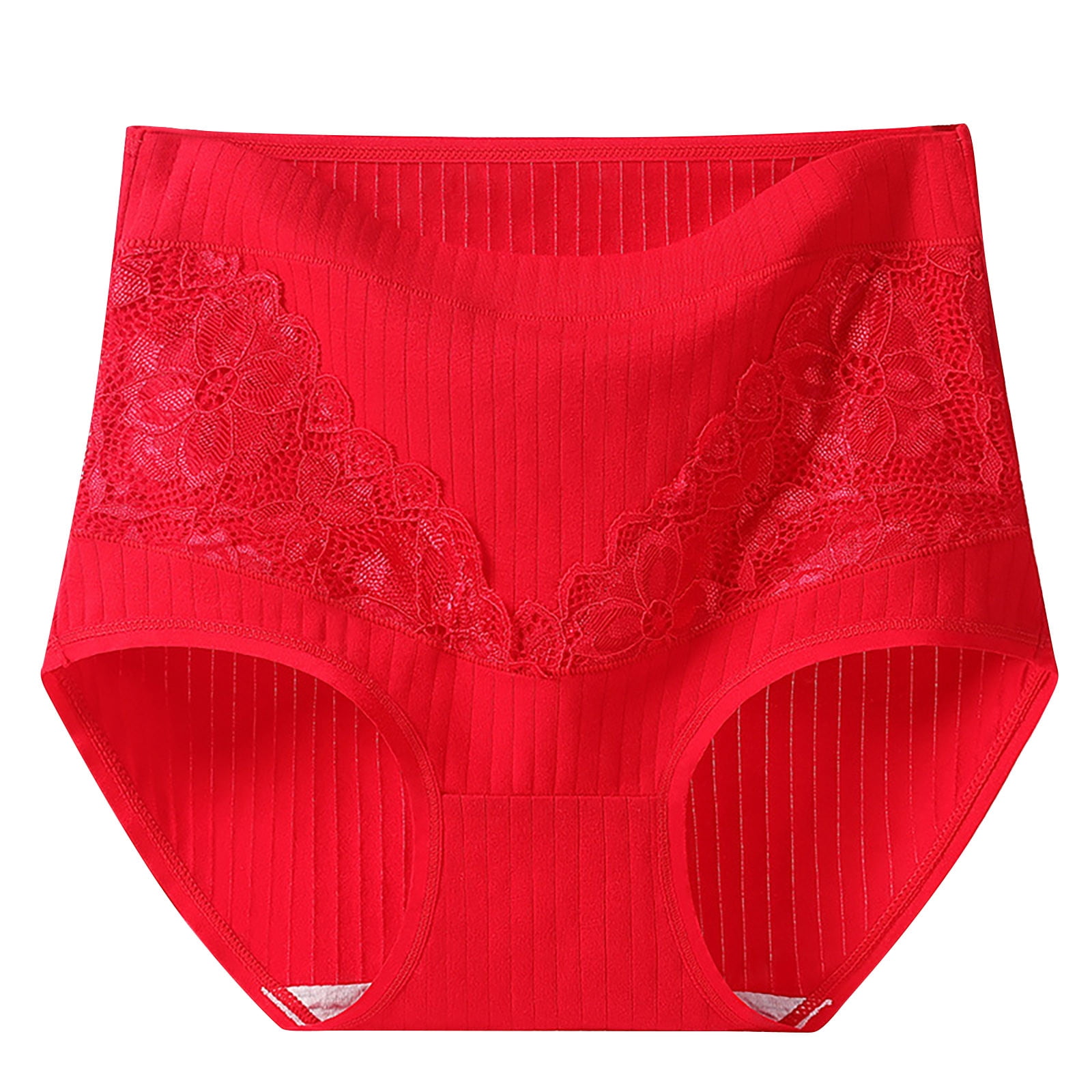 snilers Plus Size Womens Cotton Underwear Baggy High Waist Lace Decor ...