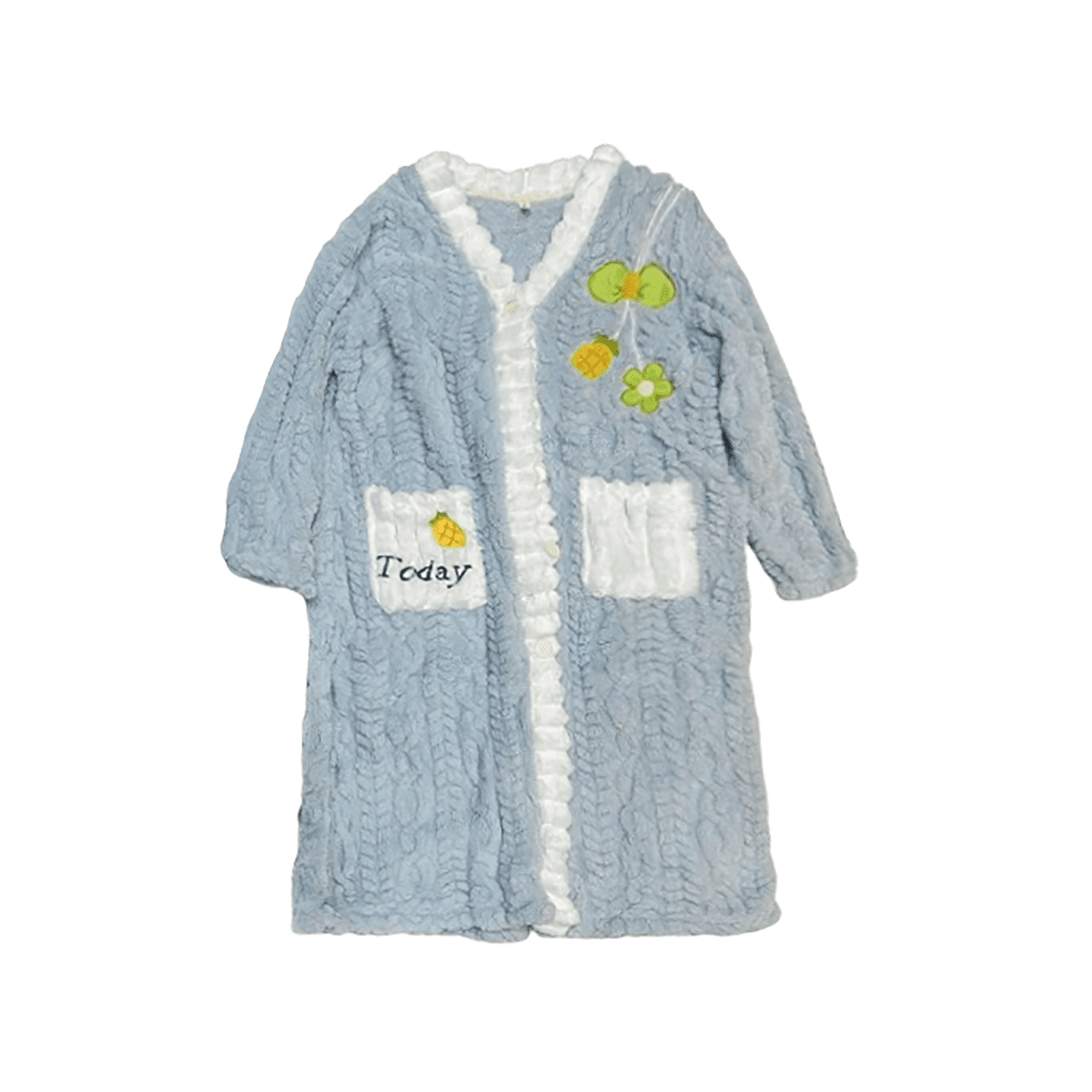 snilers Robes for Women Flannel Long Sleeve Button Up Cute Bathrobes ...