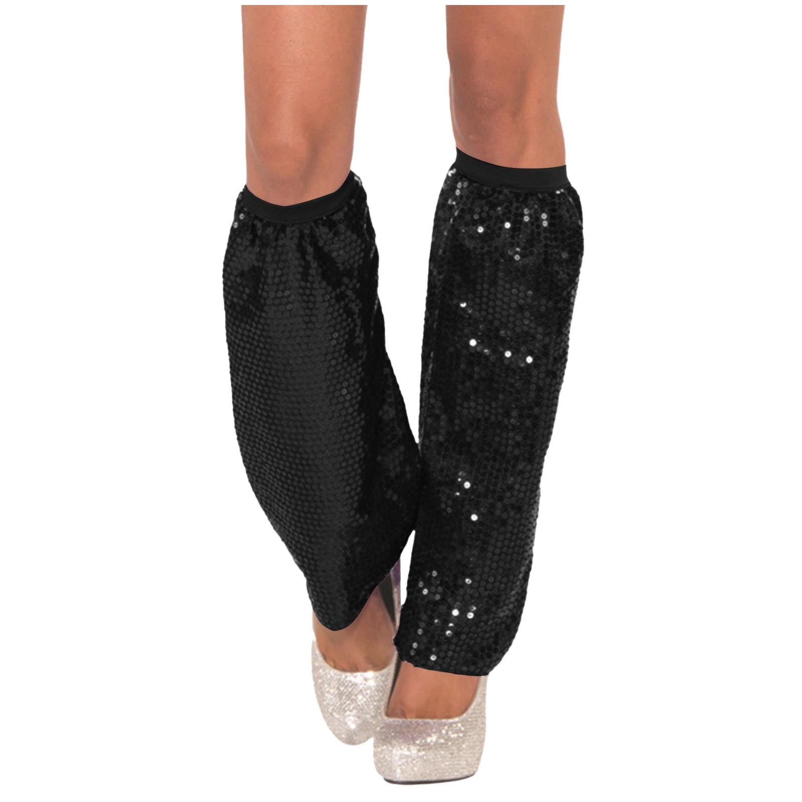 snilers Women's Sequins Leg Warmers Glitter Leg Sleeves 80s Dance Party ...