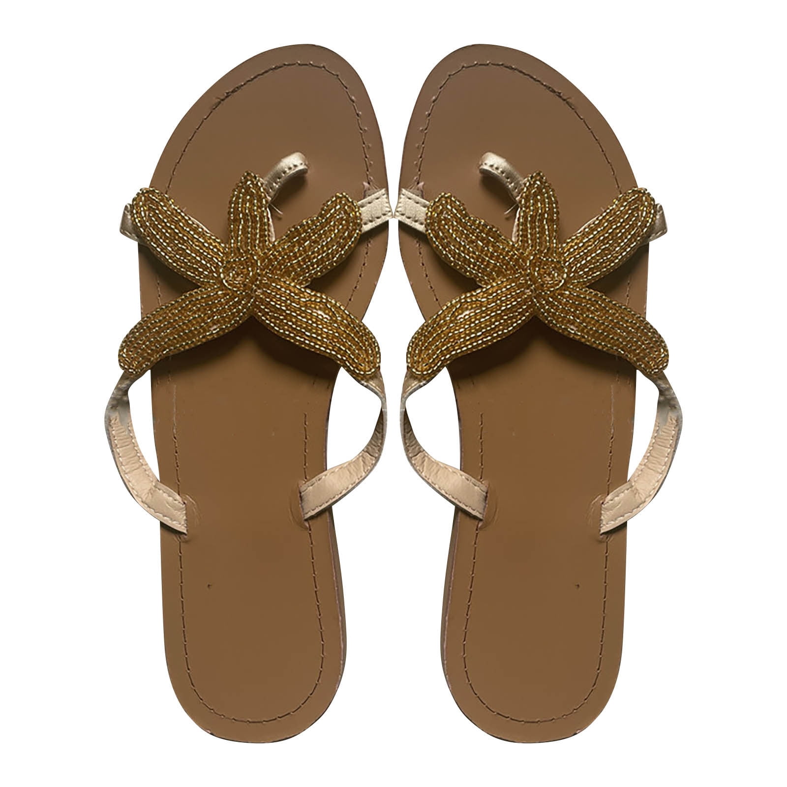 snilers Womens Flip Flops Cute Starfish Embellished Slide Sandals ...