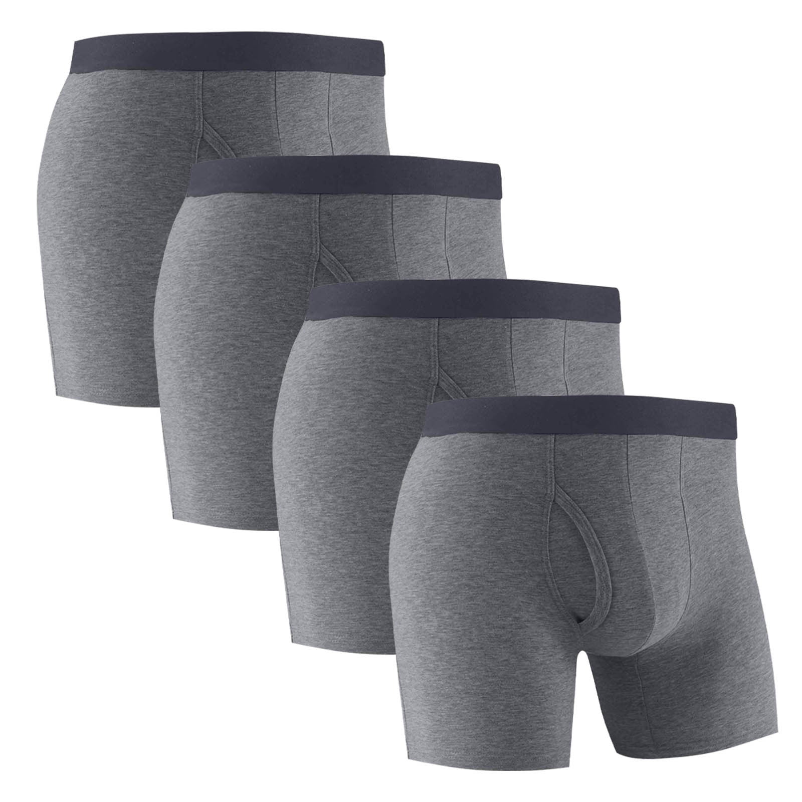 snilers 4 Pack Mens Boxer Briefs Seamless Cotton Breathable Underwear ...