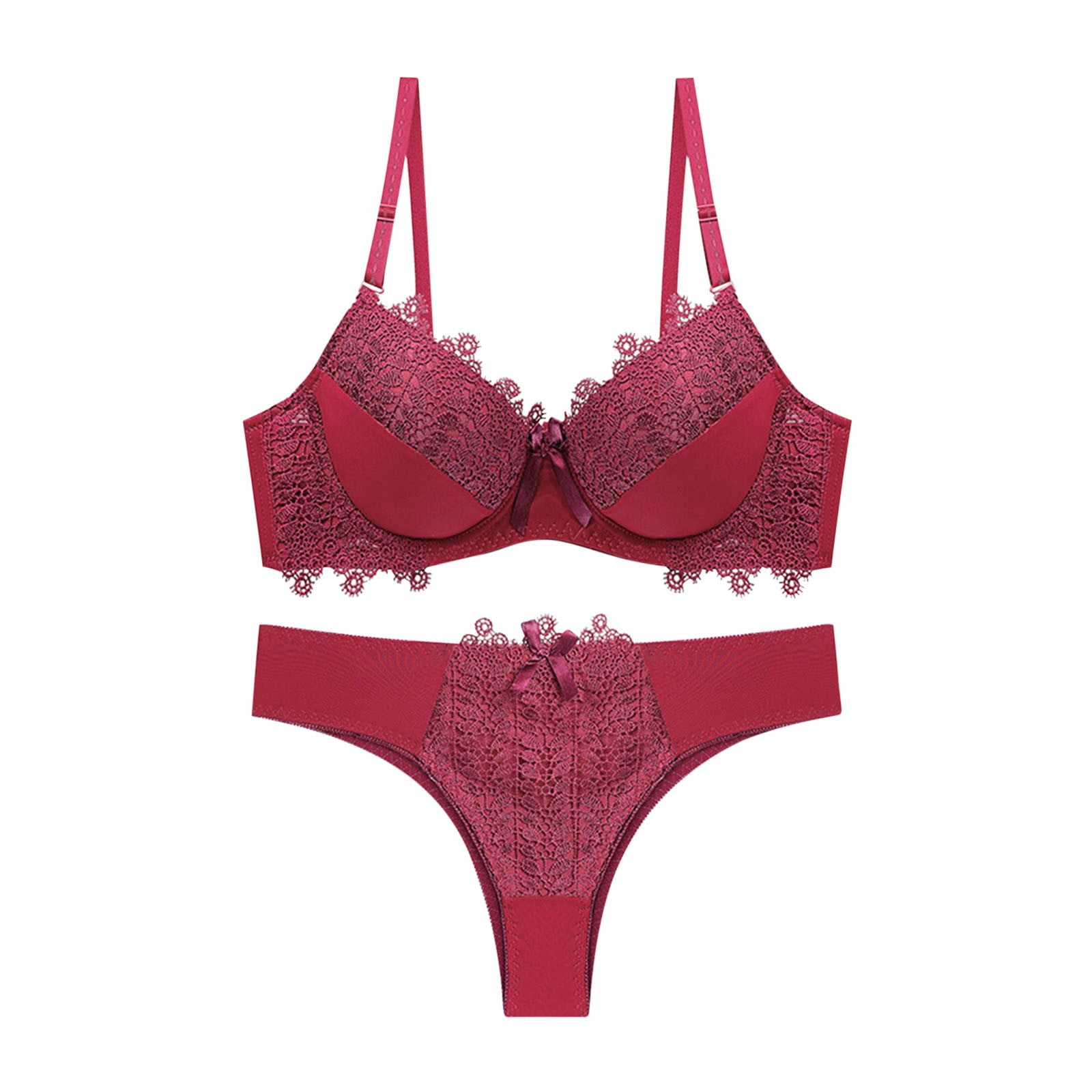 snilers Bras for Women 2 Piece Sets Lace Push Up Bras and Panty Set ...