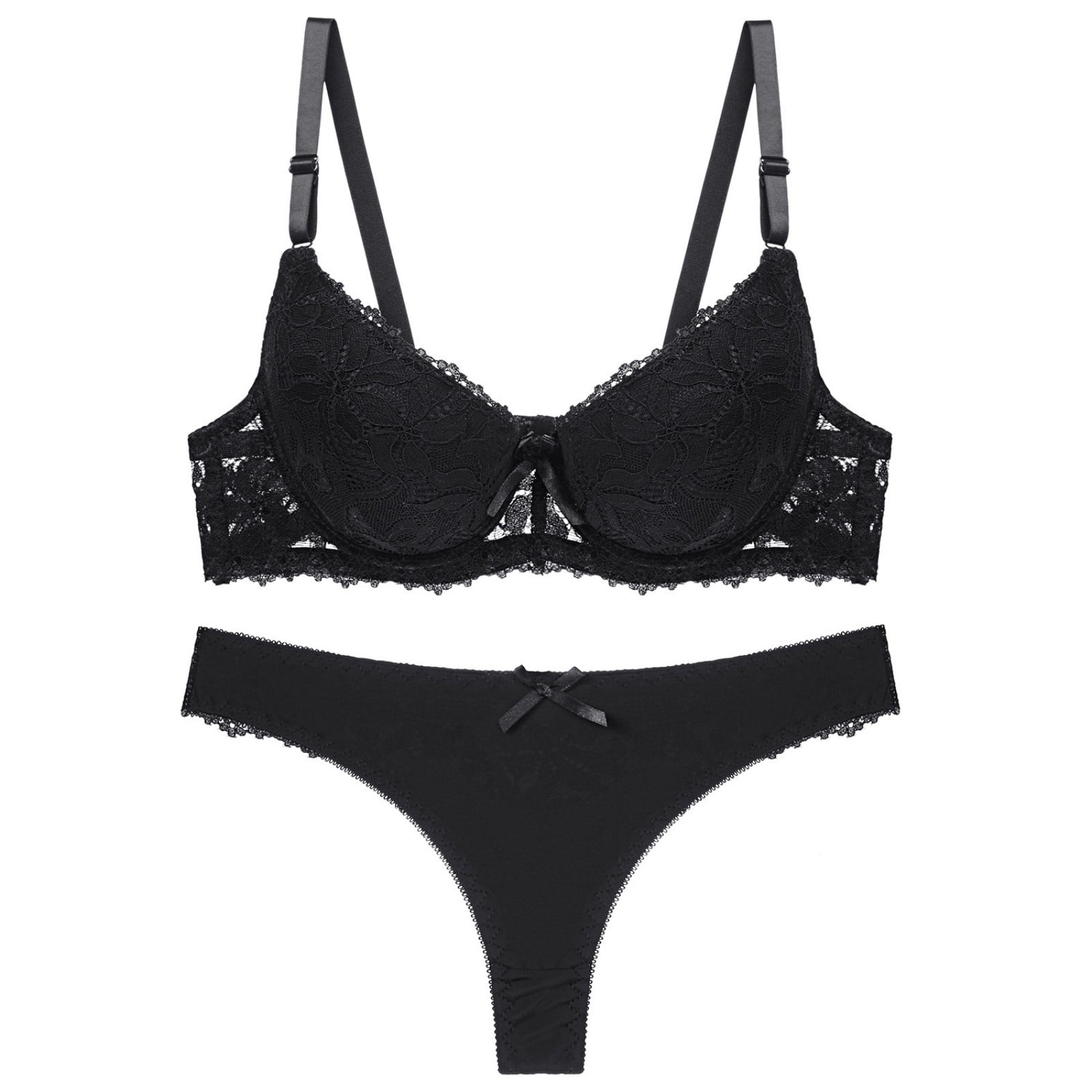 snilers Bras for Women Adjustable Straps Lace Bra and Panty Sets Full ...