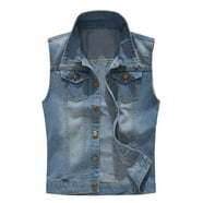 wrangler men's unlined vest, denim, large - Walmart.com