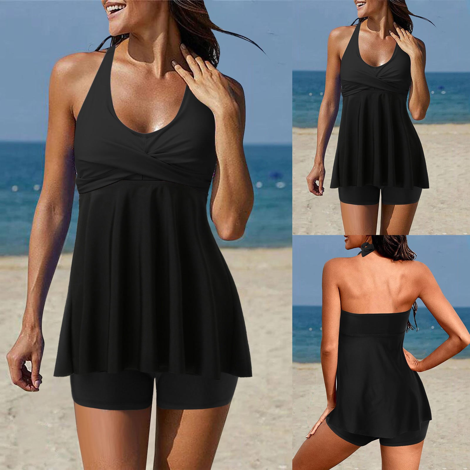 snowsong Swim Suits Bathing Suit Two Piece Tankini With Shorts V Neck ...
