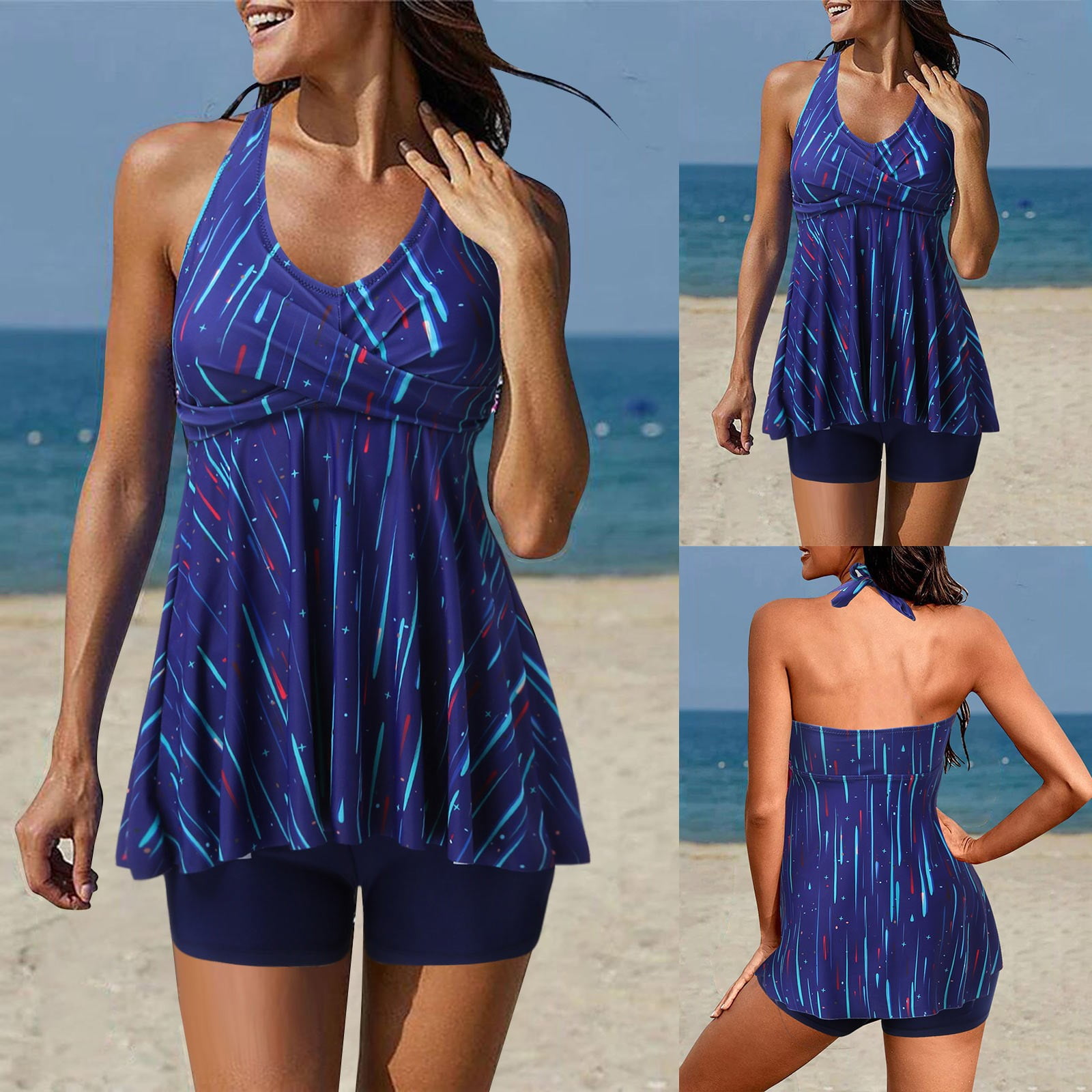 snowsong Swim Suits Bathing Suit Two Piece Tankini With Shorts V Neck ...