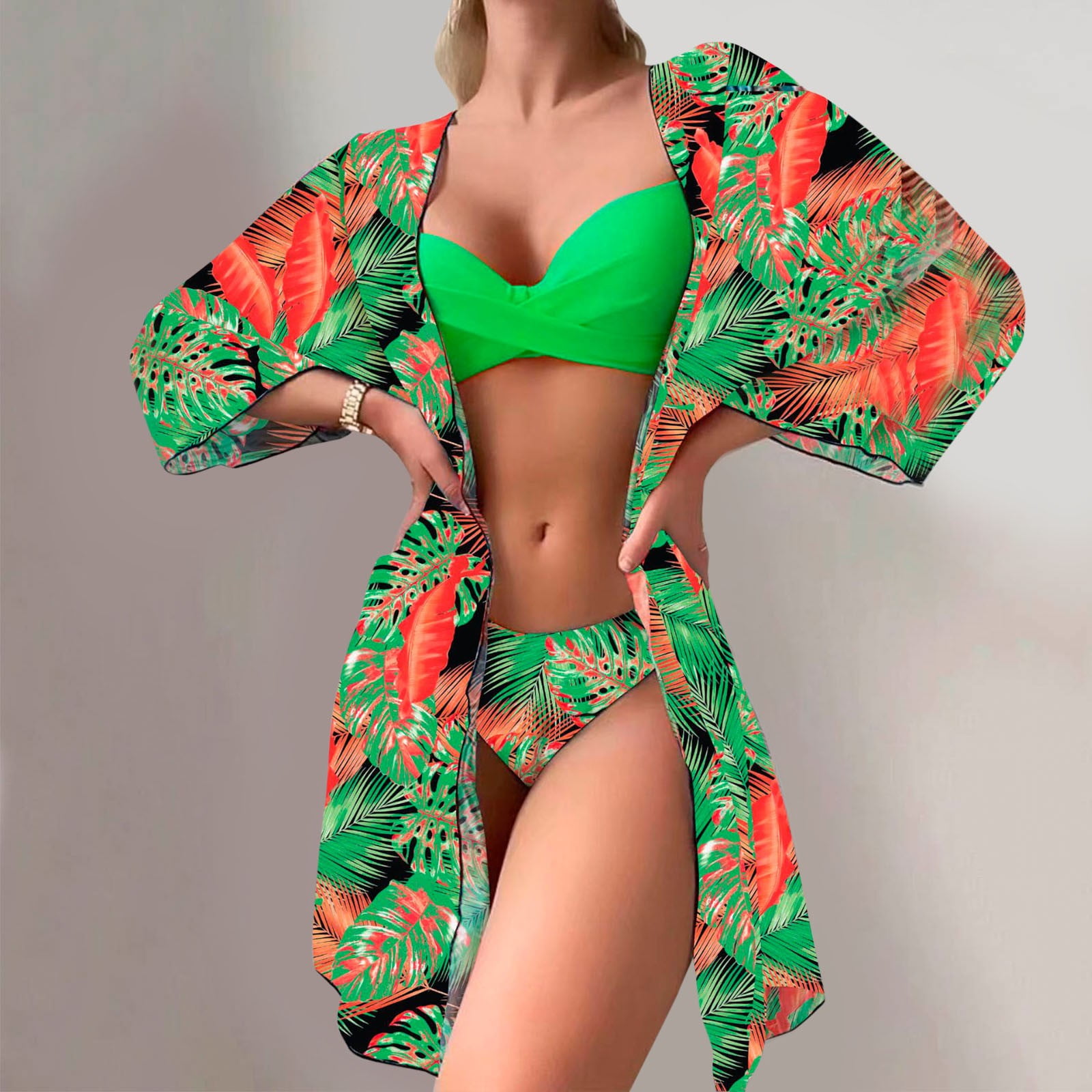 Snowsong Swim Suits Bikini Sets Women Mid Mwaist Bikinis Sexy 3 Piece