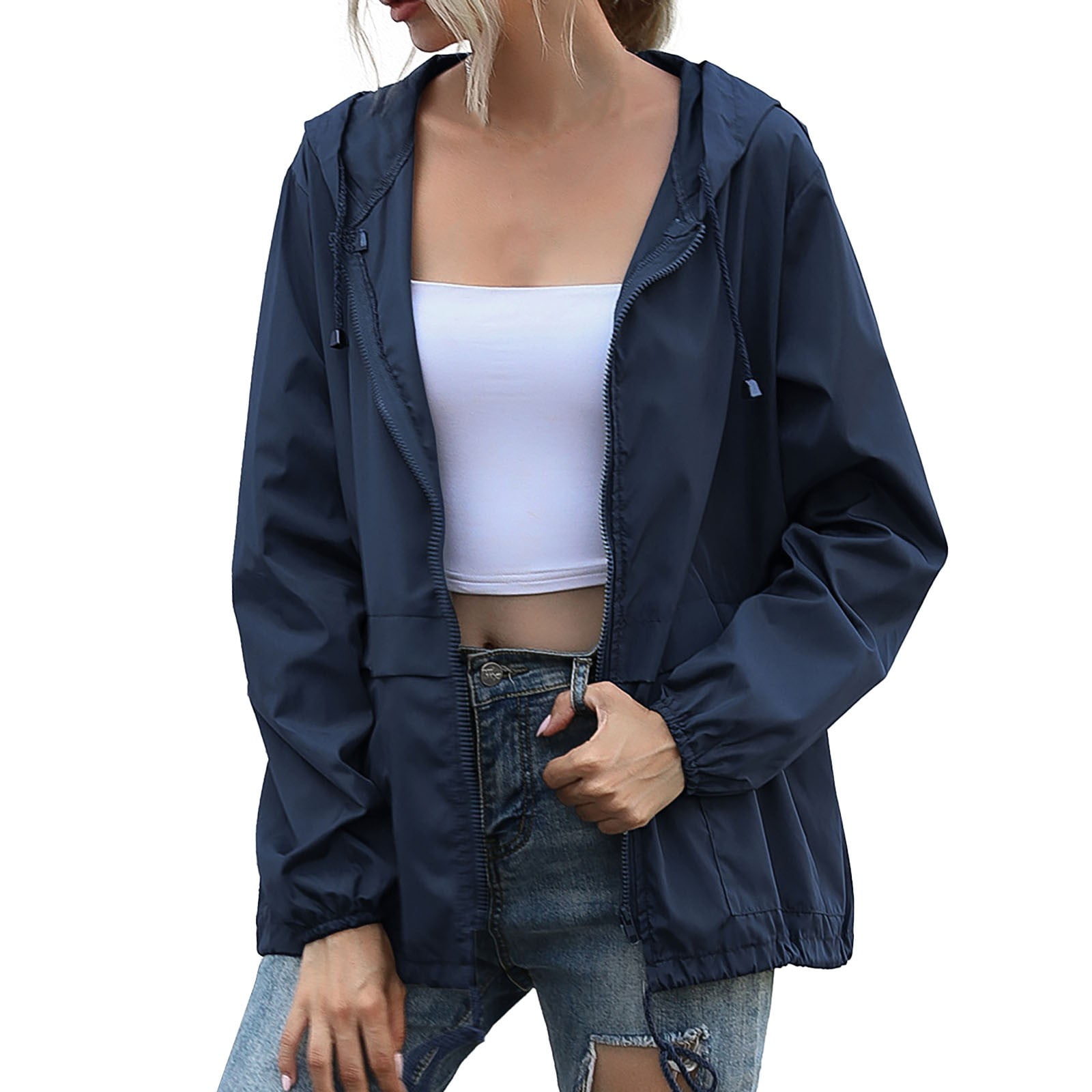 snowsong Women's Raincoat Lightweight Rain Jacket Hooded Windbreaker ...