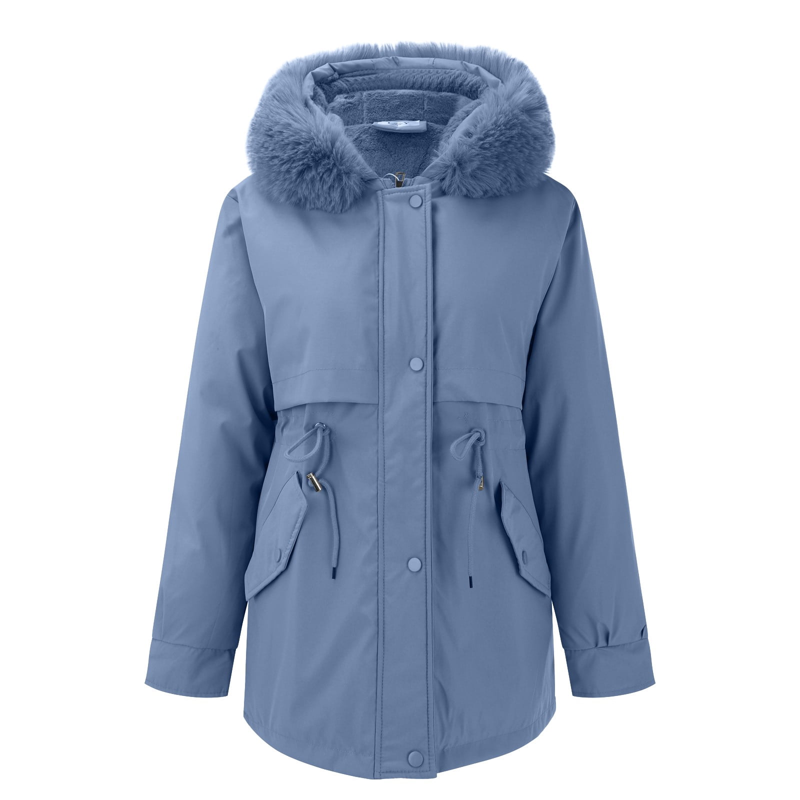 snowsong Women's Winter Mid Length Hooded Large Collar With Detachable ...
