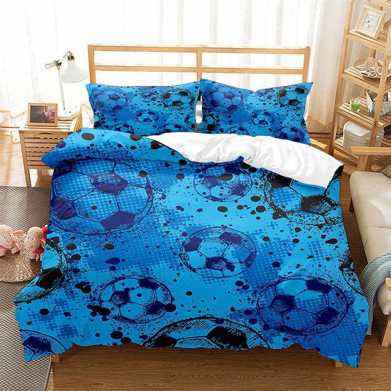 soccer Pattern Bedding Set, Luxury quality sports logo 3D Football ...