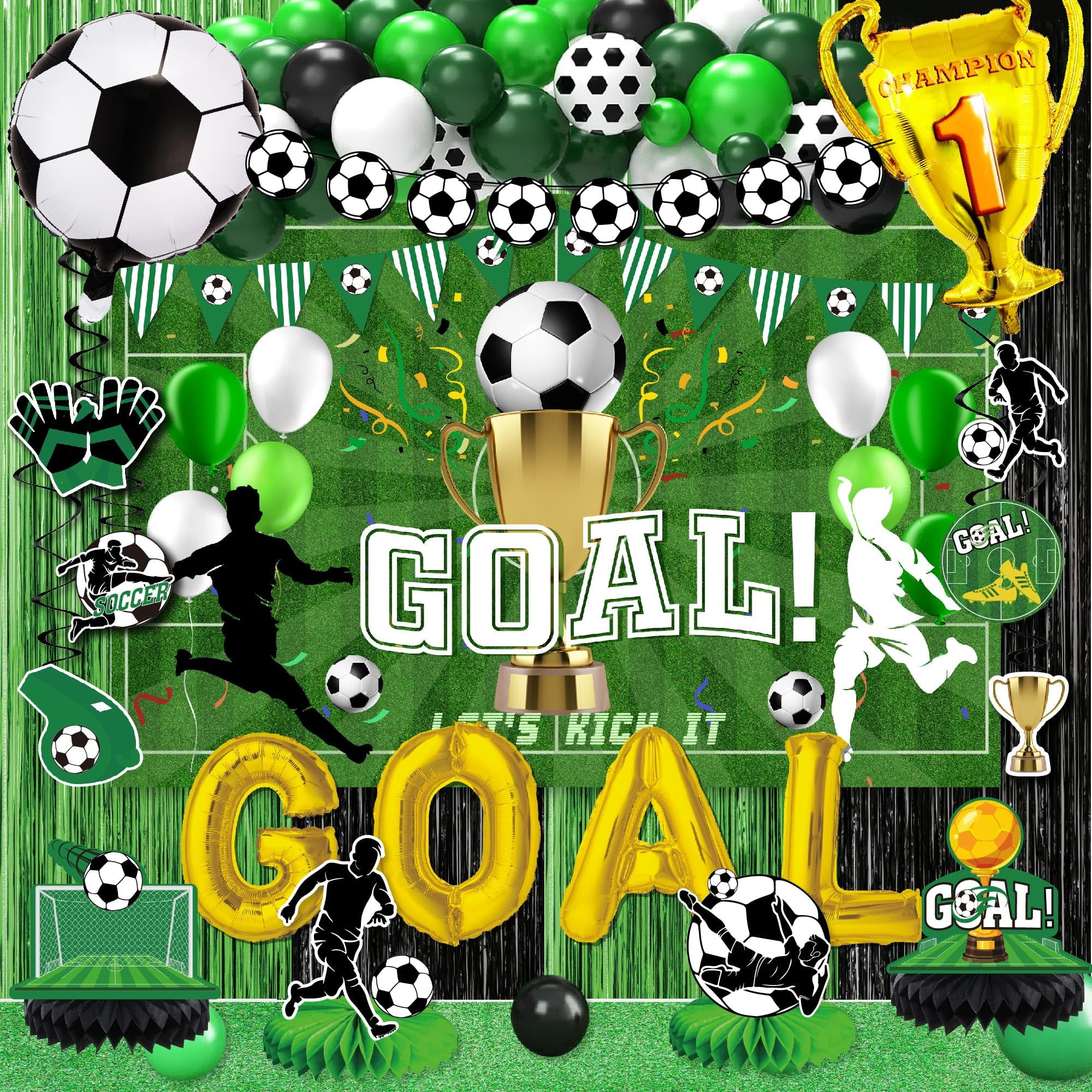 soccer party decorations,TRDN Soccer Birthday Party Supplies Including ...