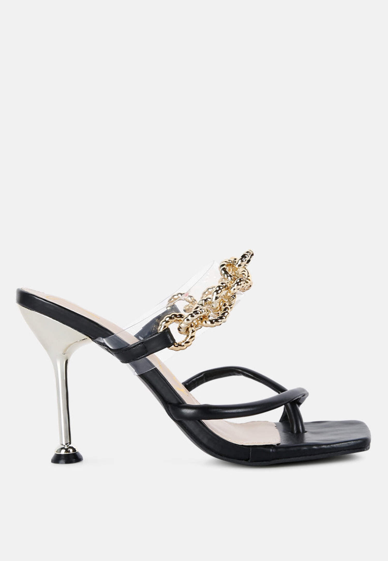 Social Bee Link Chain Embellished Heel Sandals - Walmart.com