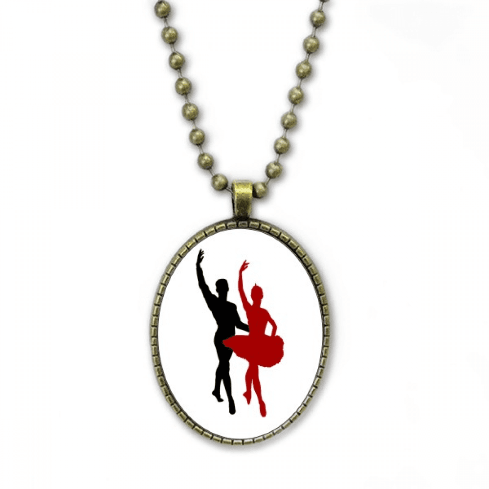 social dancing duet dance performance necklace vintage chain bead ...