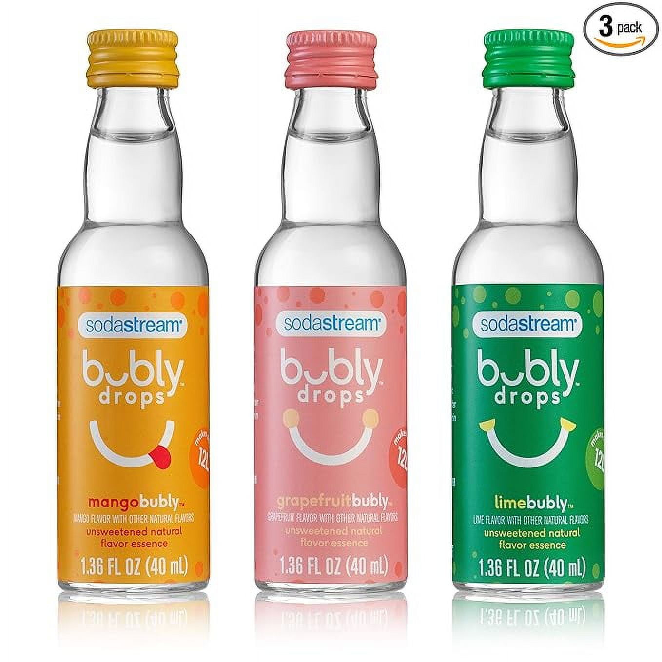 sodastream, bubly Drops 3 Flavor Pack, Tropical Thrill Variety, 1.36 Fl ...