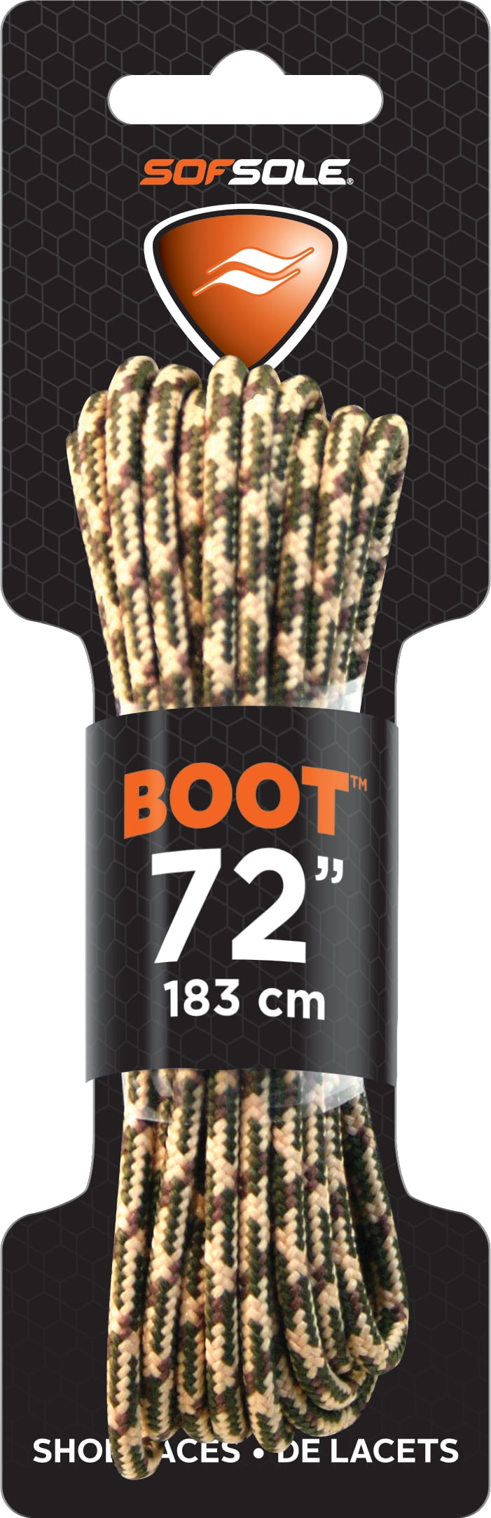 sof sole round boot laces (tan camo, 72-inch) - Walmart.com
