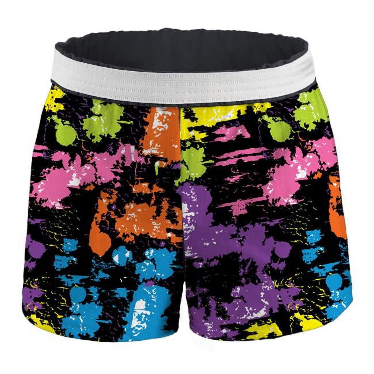 soffe girls' big authentic cheer short, abstract neon, extra small ...