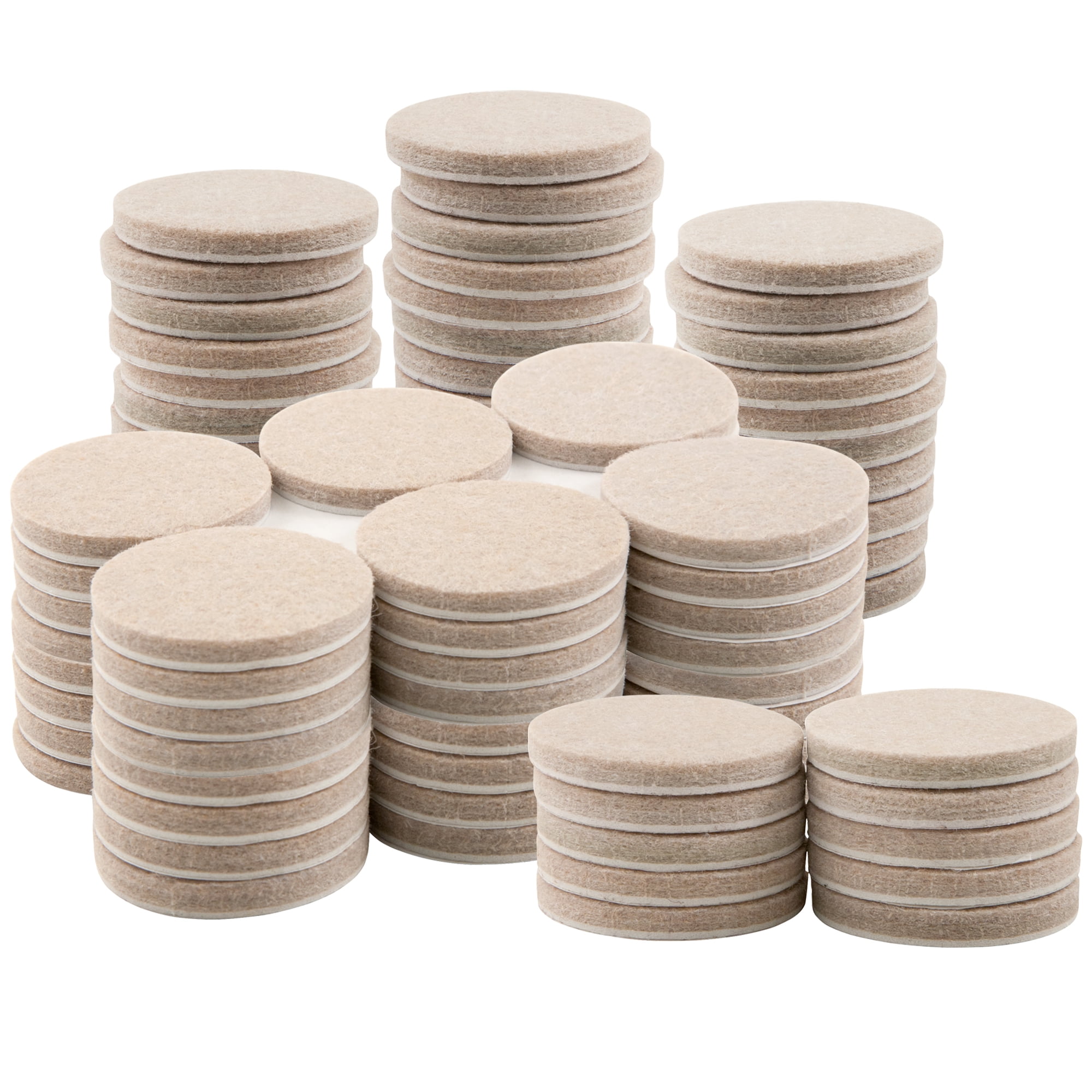 softtouch 1 1/2" Round Heavy-Duty Self-Stick Felt Furniture Pads, Beige ...