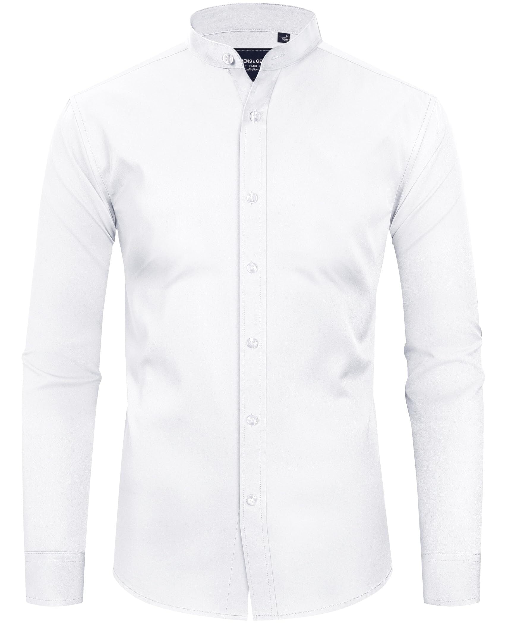 sogami Long Sleeve Banded Collar Dress Shirts for Men Mandarin Collar ...
