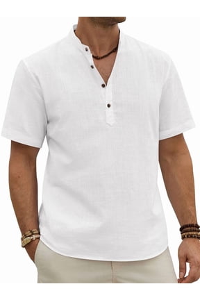 Henley Collar Linen Shirt