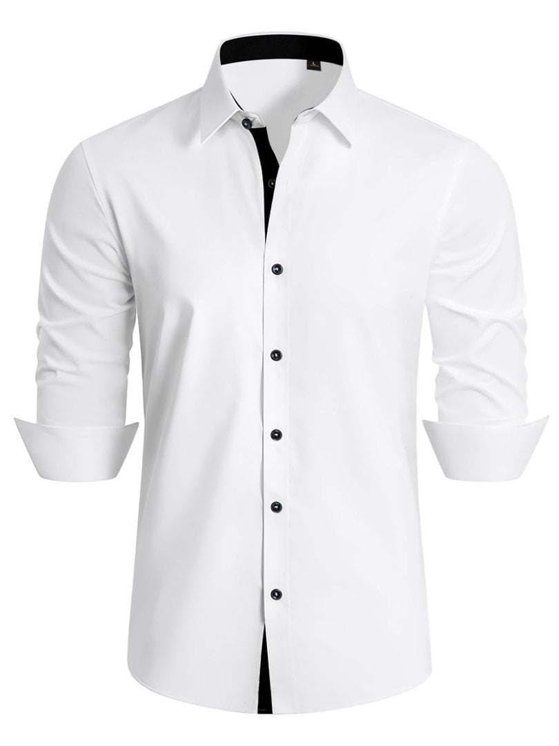 sogami Men's Wrinkle-Resistant Long Sleeve Dress Shirt Stretch Casual ...