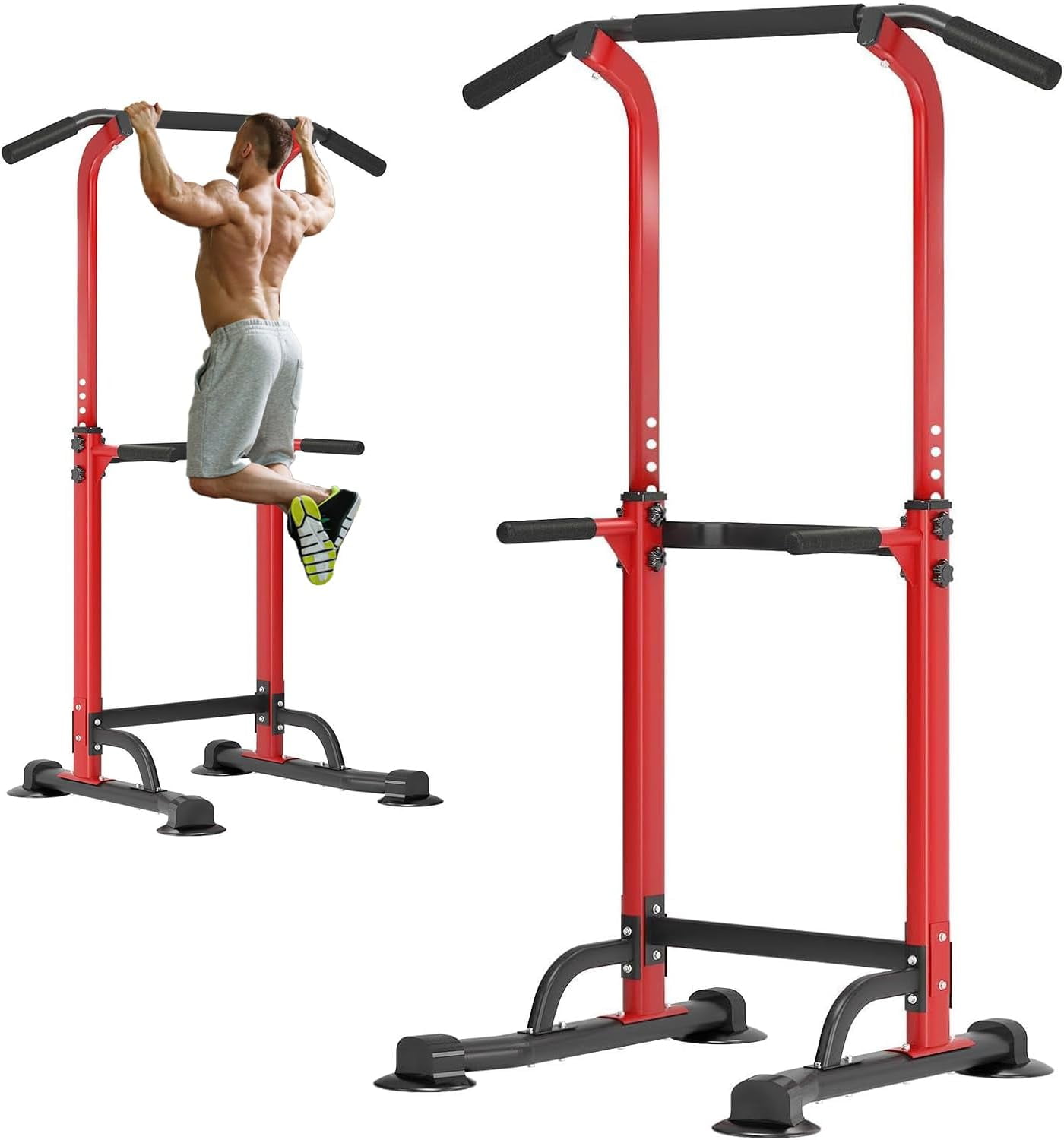 soges Power Tower Pull Up Bar Station, Free Standing Pull Up Rack Dip ...