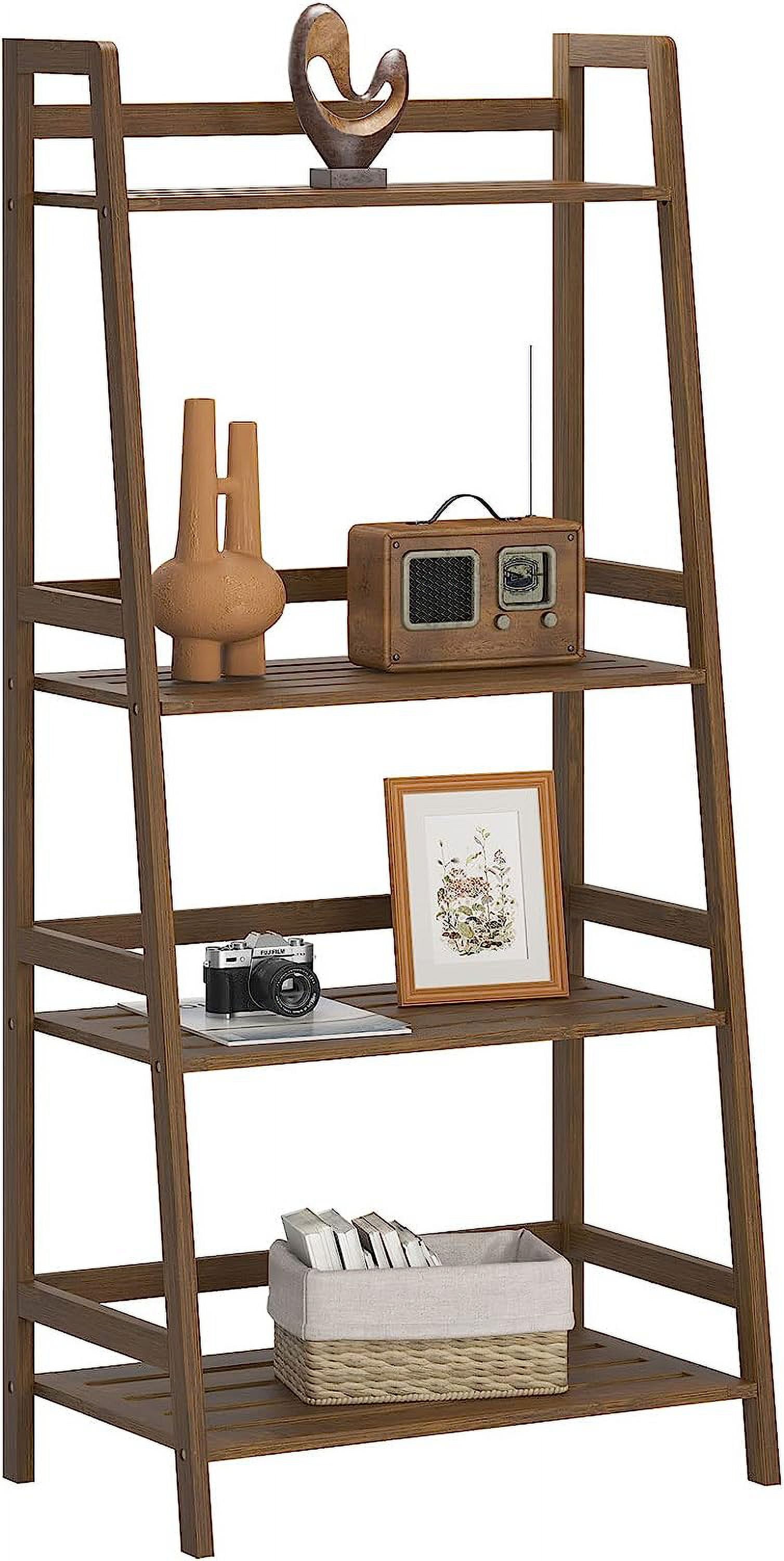 sogesfurniture Bamboo 4 Tier Bookcase, Multi-Functional Book Shelf ...