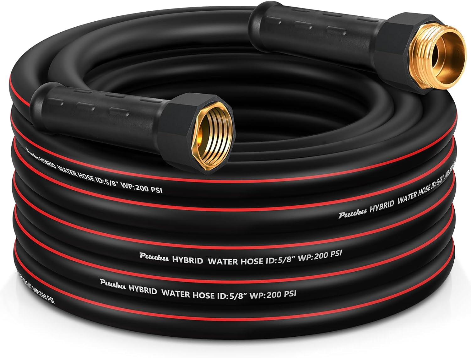 sojudb Garden Hose 5/8" x 25ft NON-EXPANDABLE with Extra 5ft Heavy Duty ...