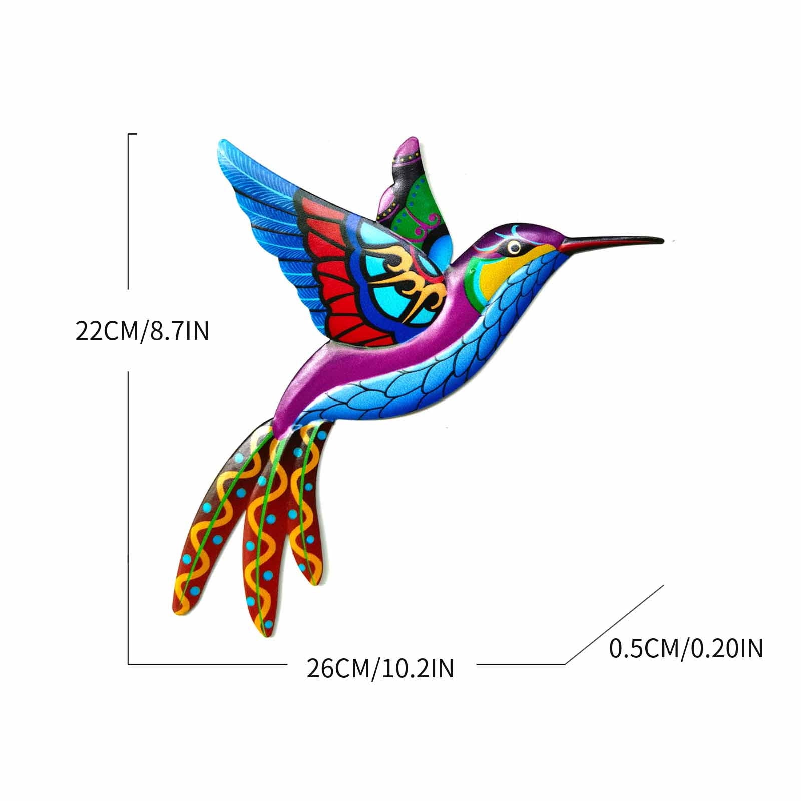 solacol Outdoor Metal Wall Art Metal Hummingbird Wall Art Decor, Metal ...