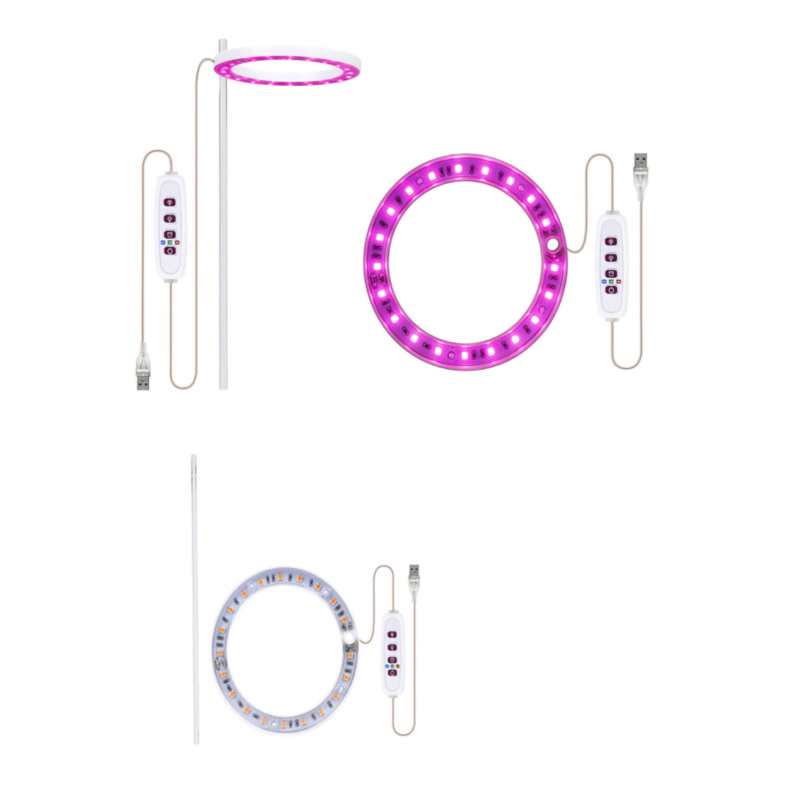 solacol Pink Ring Light Color Ring Light Grow Lights for Indoor Plants ...