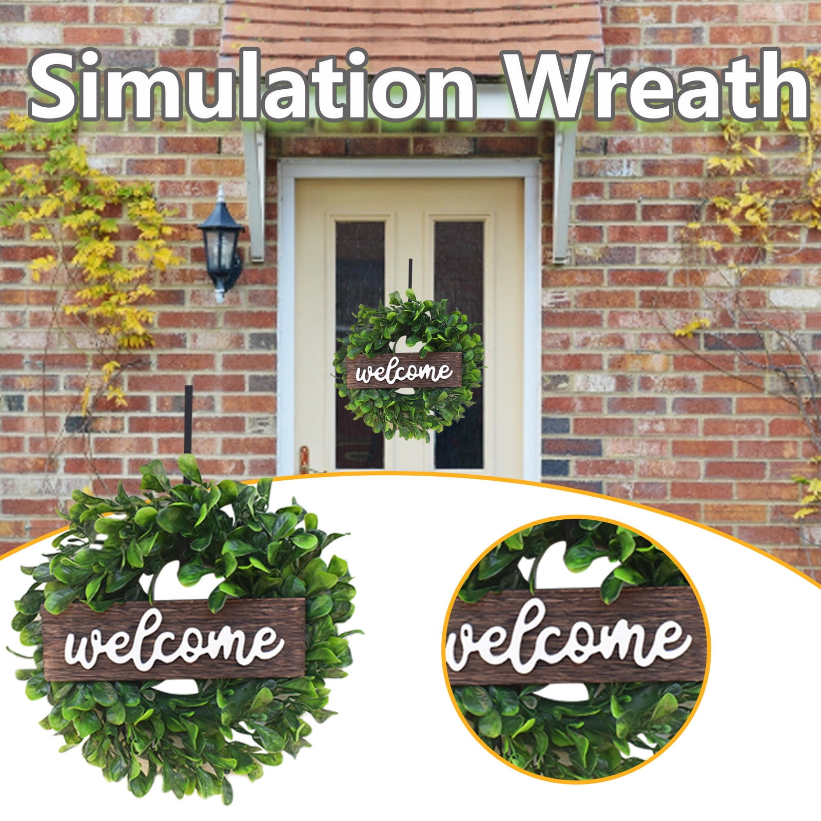 solacol Welcome Wreaths for Front Door Simulation Wreath Welcome Door ...