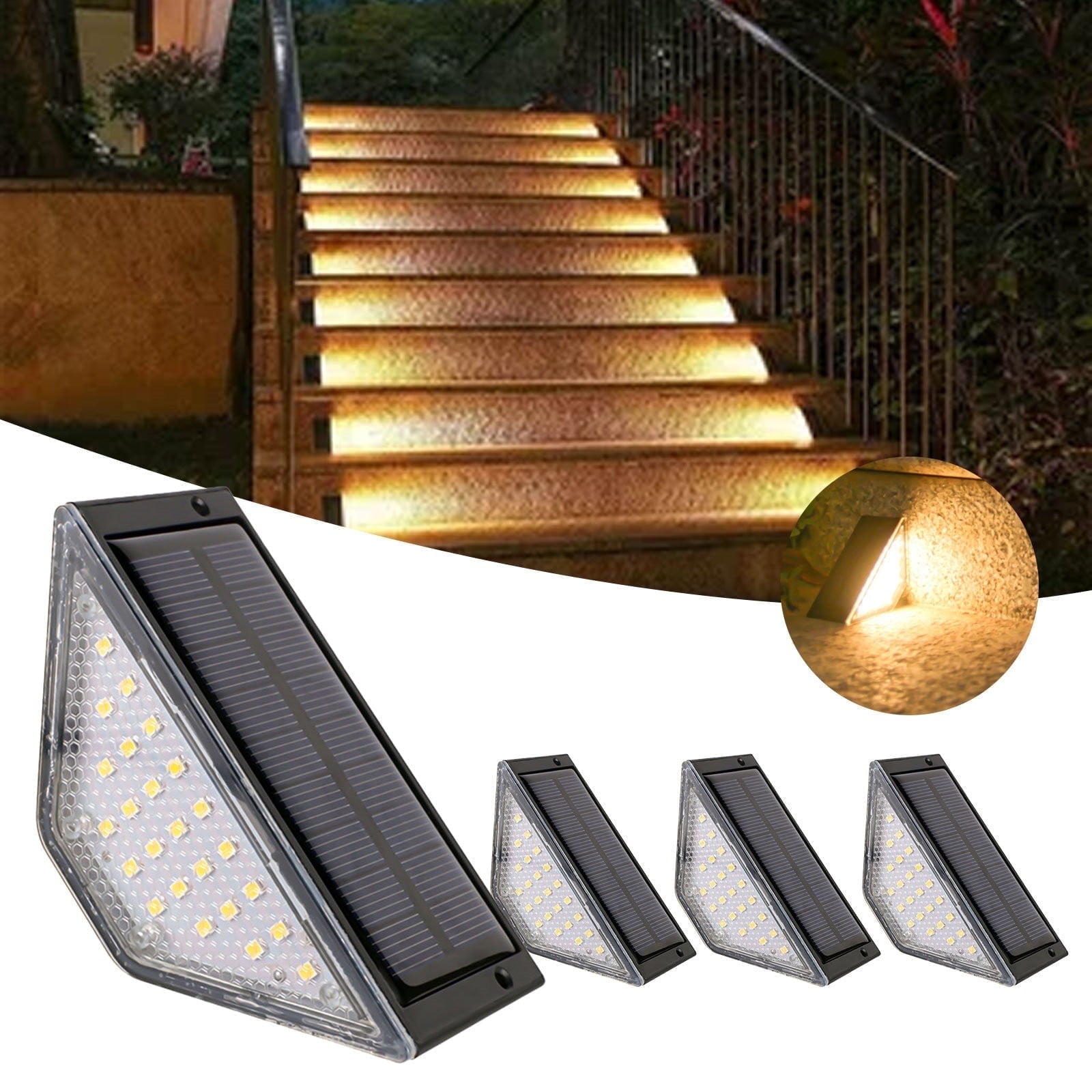 solar step lights outdoor waterproof, led outdoor stair lights, solar ...
