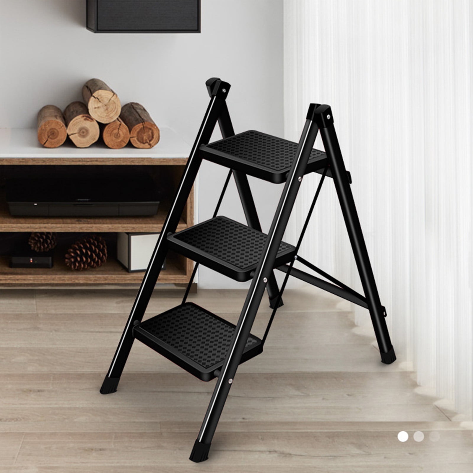 solautey 3 Step Ladder, Carbon Steel Ladder 3 Step Folding with Anti ...