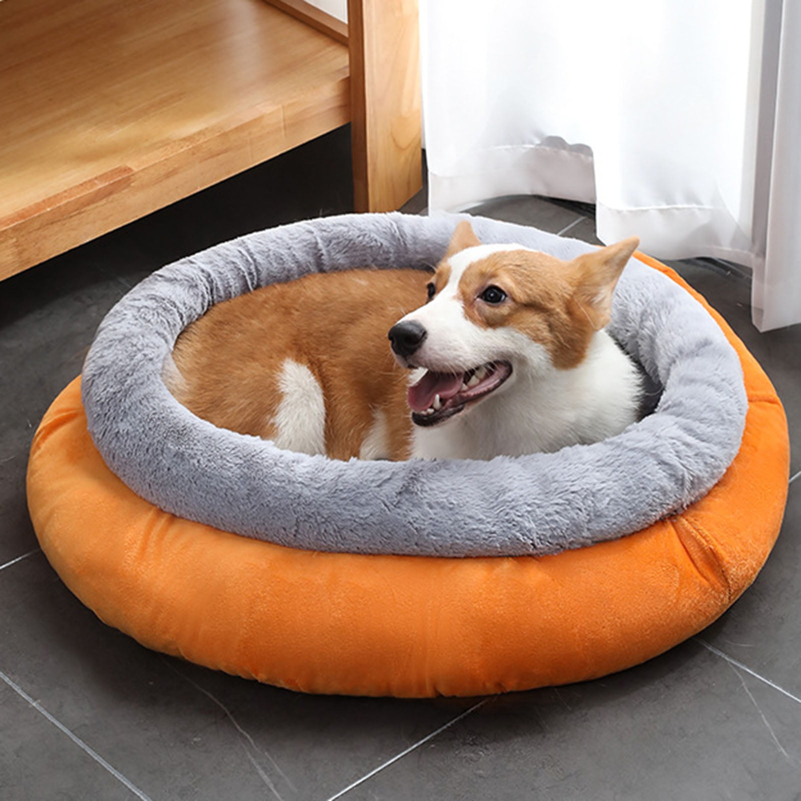 solautey Cat Round Litter Pad Small Dog Winter Sleeping Mat Anti-slip ...