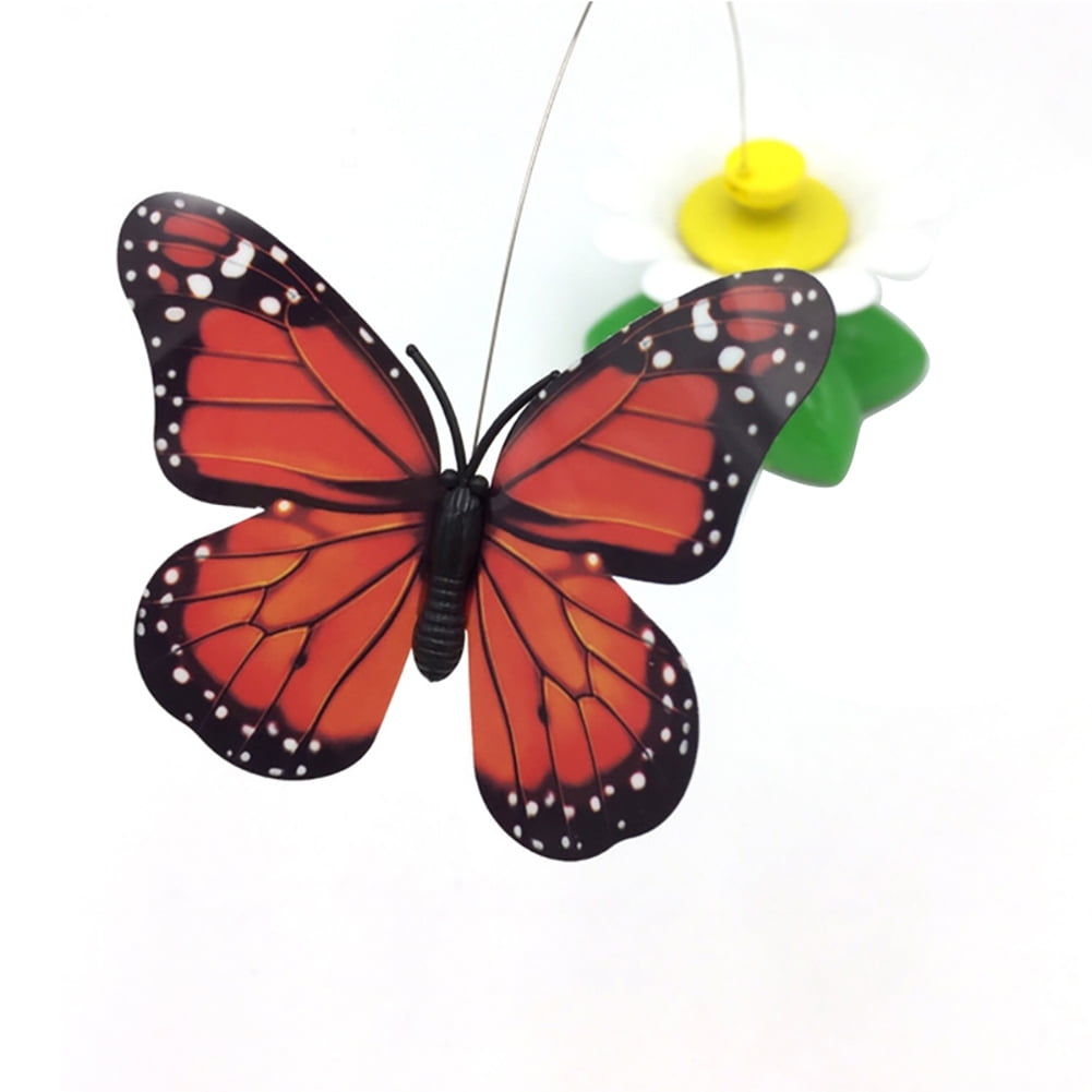 solautey Colorful Butterfly Flying Rotatable Cat Battery Powered ...