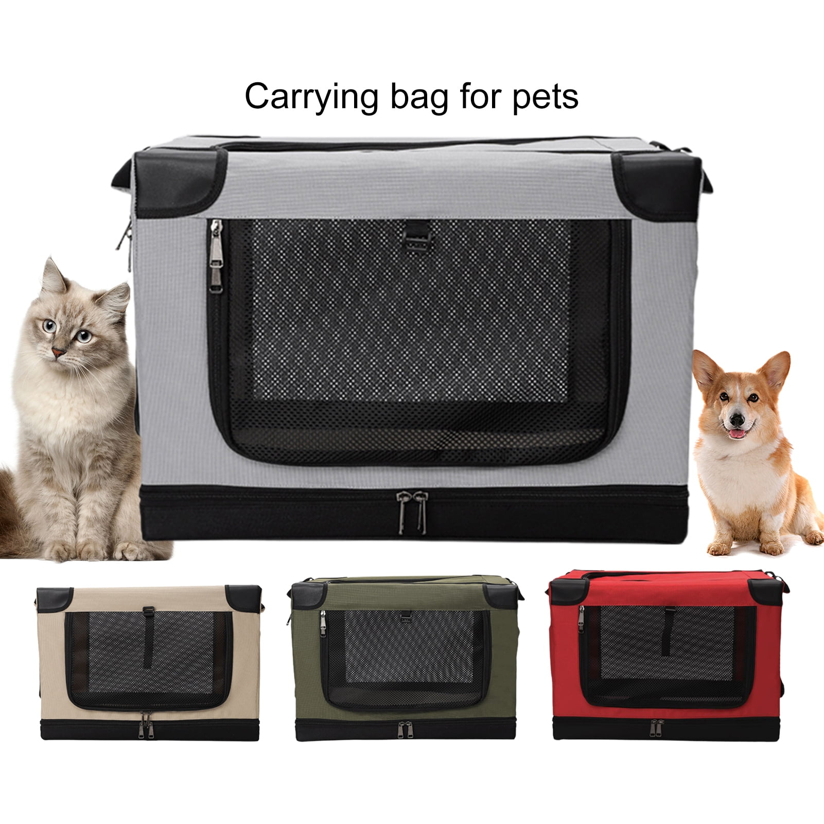 solautey Dog Carrying Case Solid Frame Roller Shutter Foldable Storage ...