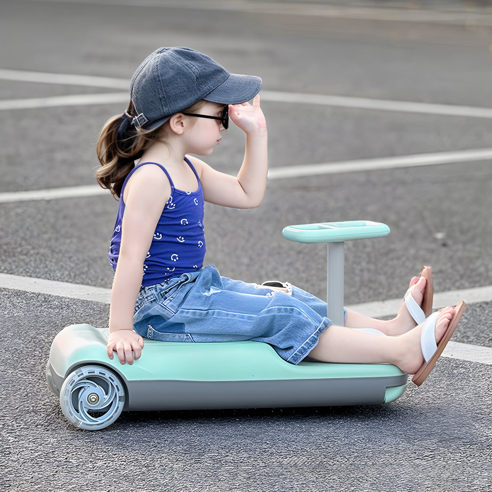 solautey Go Kart with Floor Cleaning Function for Kid, 12V Portable ...