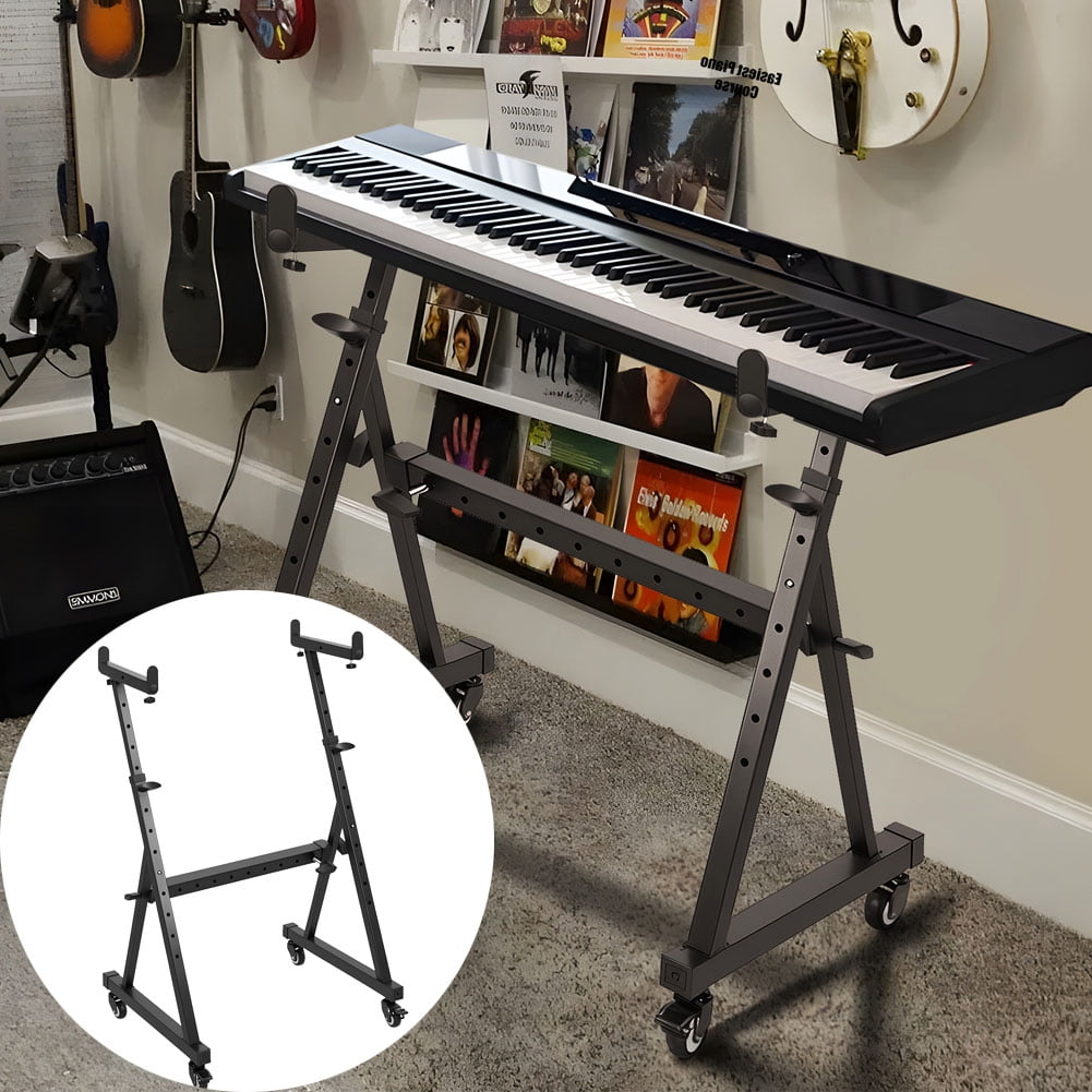 solautey Keyboard Stand w/ Wheels - Adjustable & Portable Professional ...